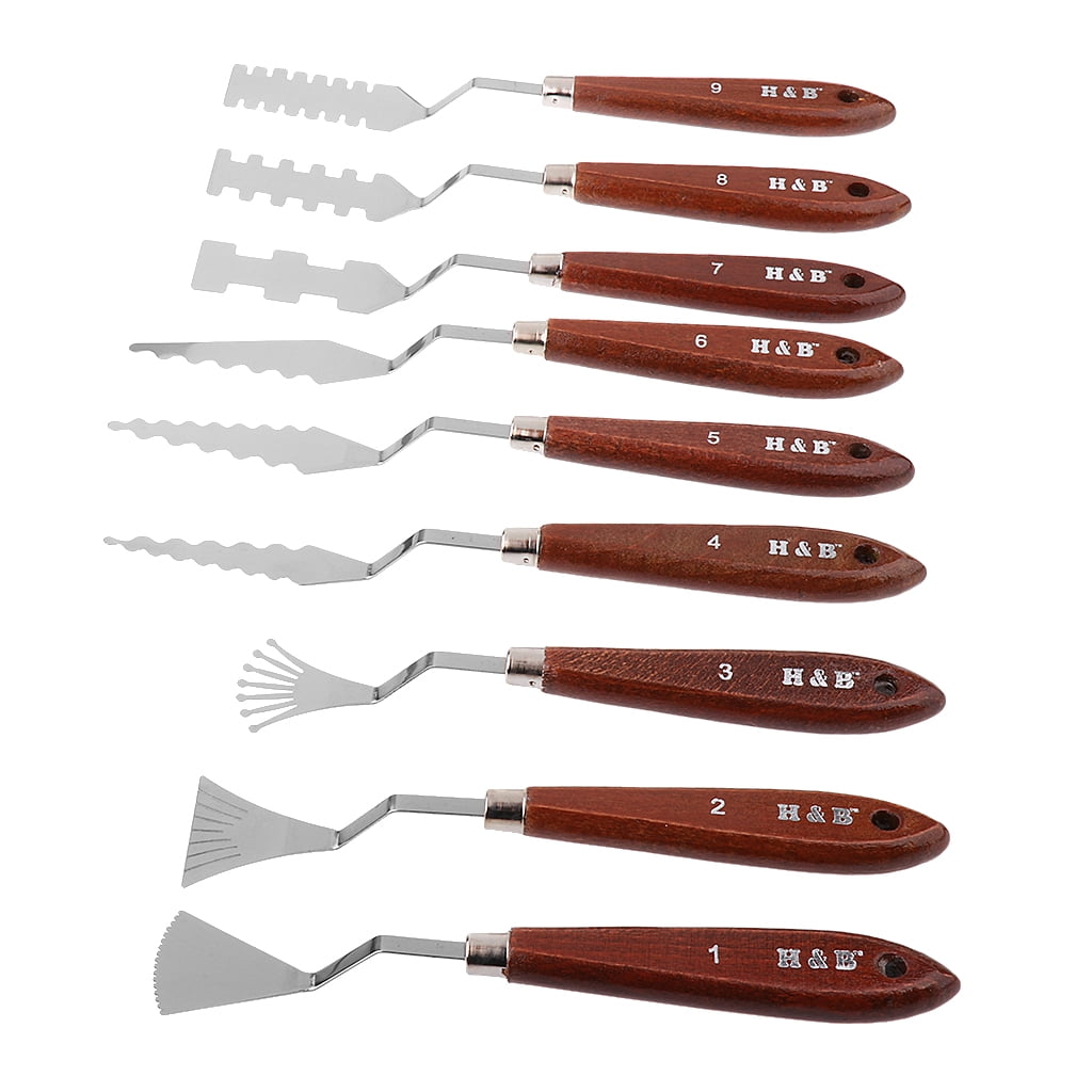 EHJRE 9 Pieces/set Stainless Steel Artist Oil Painting Special Effect ...