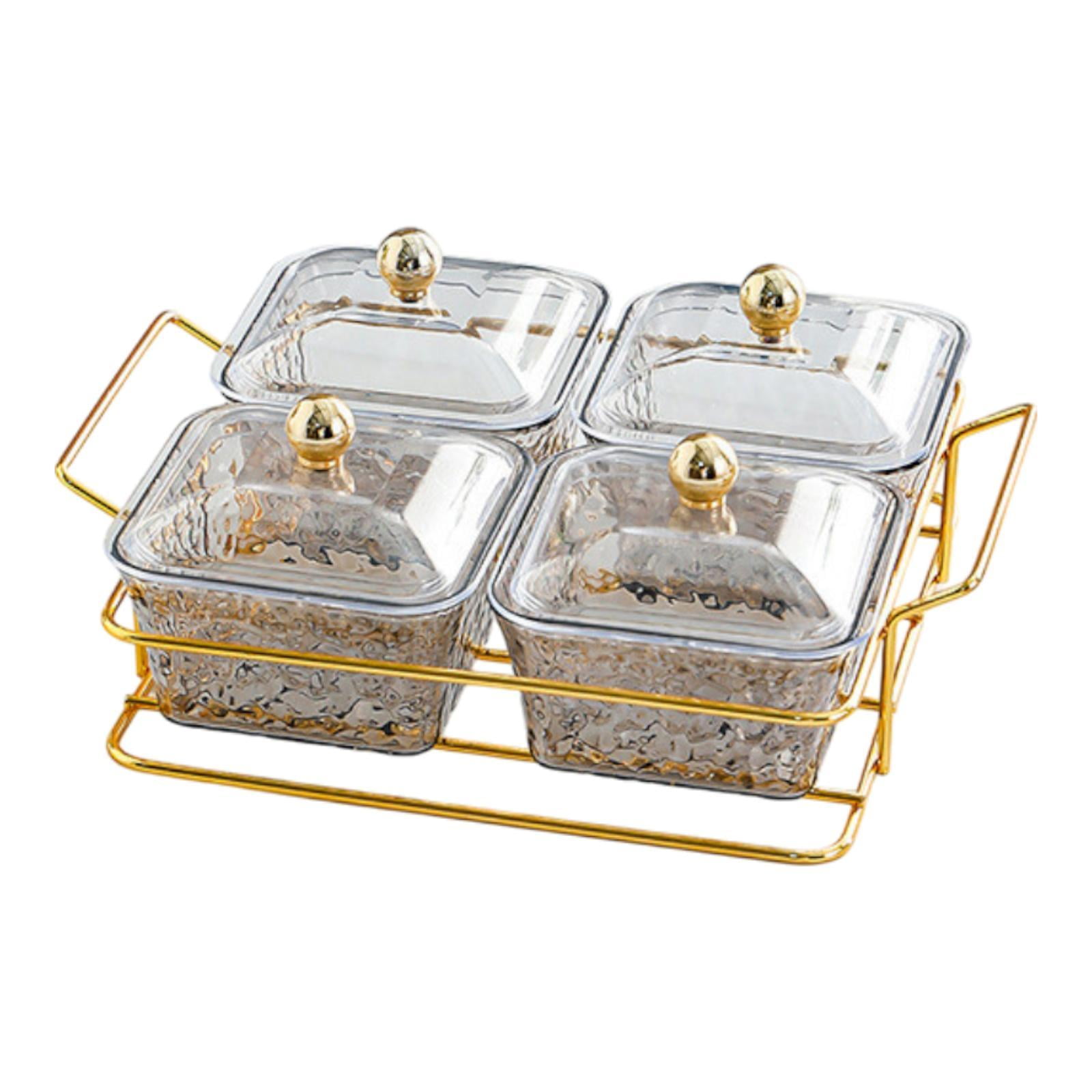 EHJRE Appetizer Tray Glass Divided Nut Bowl Desserts Serving Plate ...