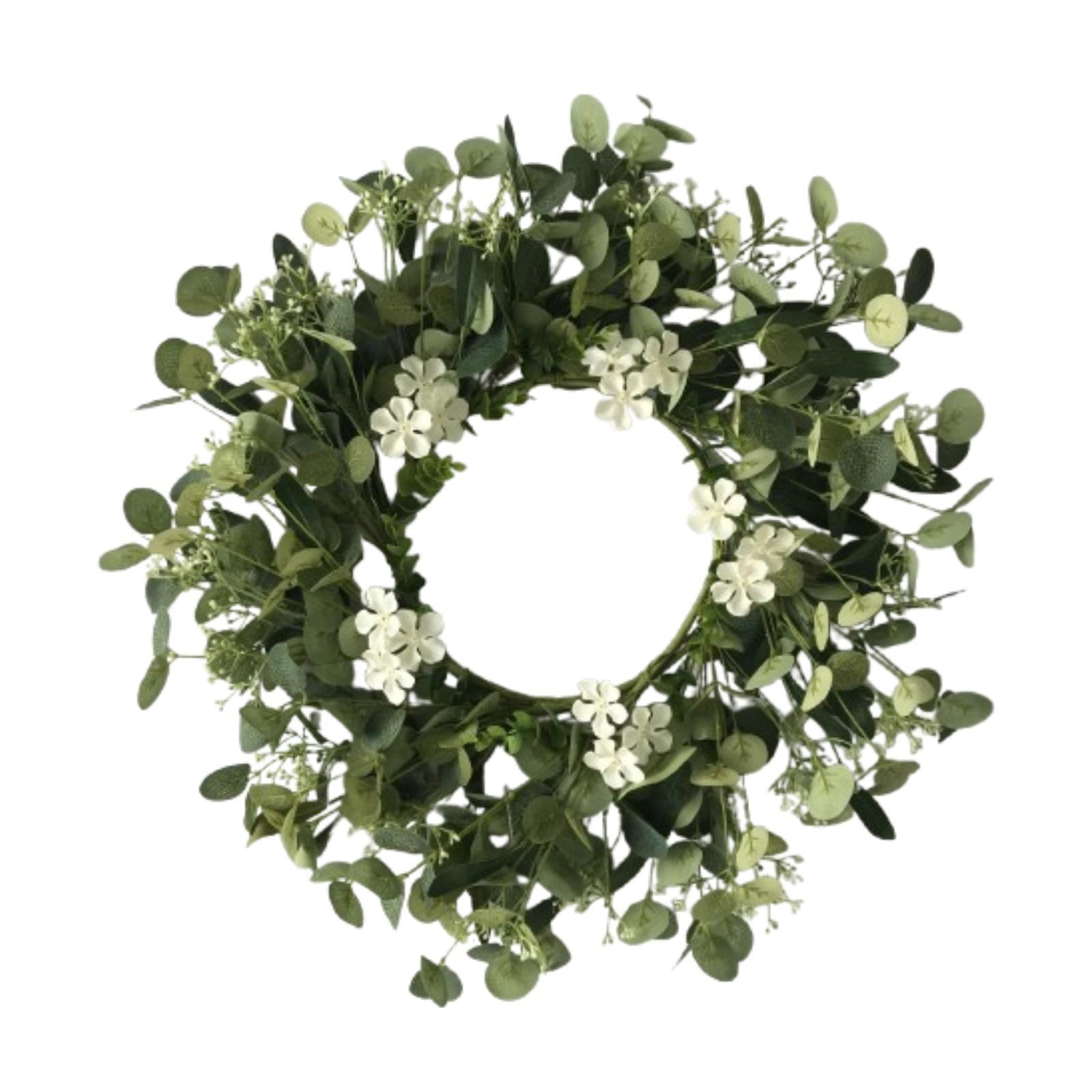 EHJRE Artificial Flower Wreath Floral Wreath 50 cm 20 inch Realistic ...