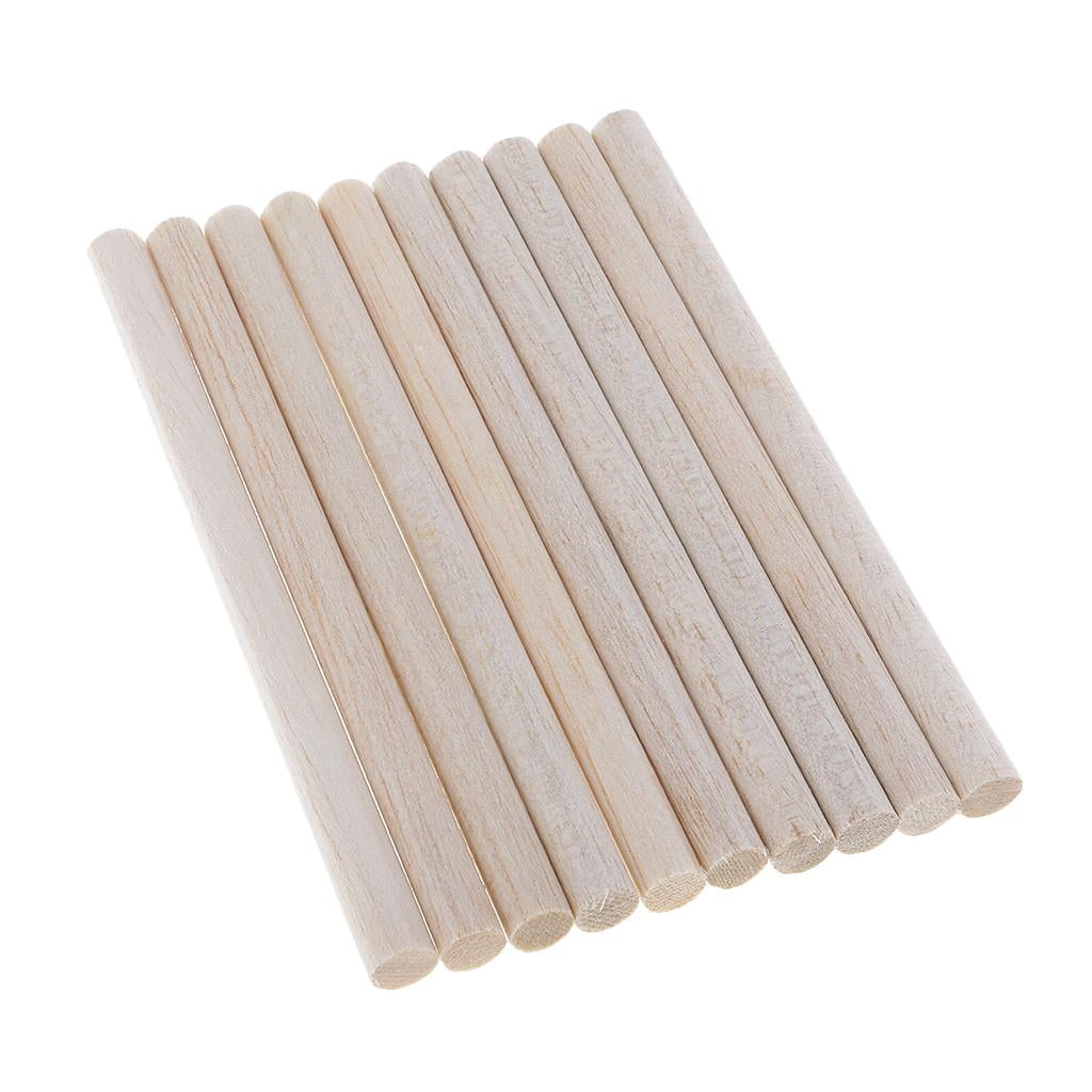 EHJRE Balsa Wood Unfinished Wood Round Stick Dowel Rod DIY Pieces 150mm ...