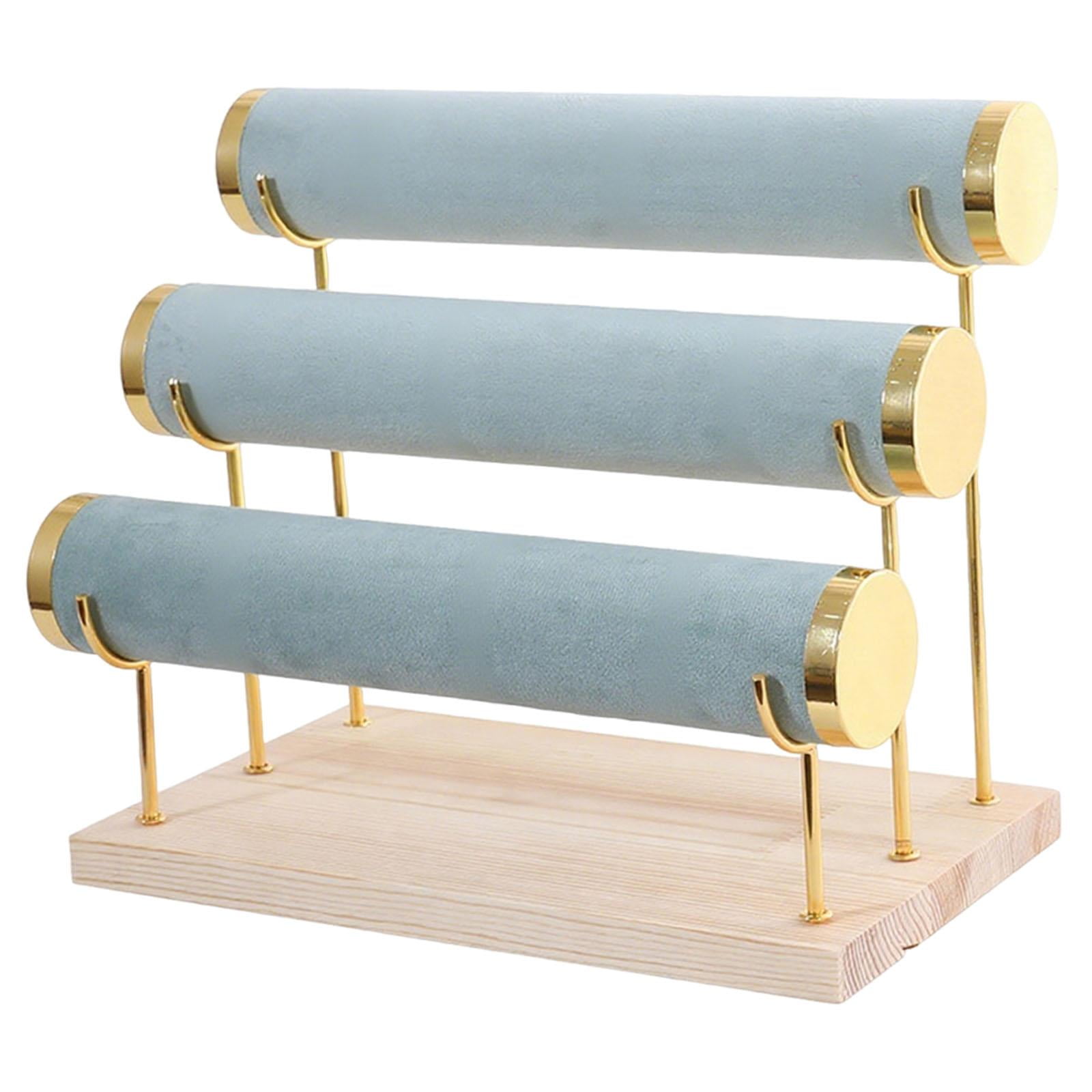 EHJRE Bangle Holder Home Use Versatile Wood Ornament Hairband Scrunchie Show Tower 3 Tier ...