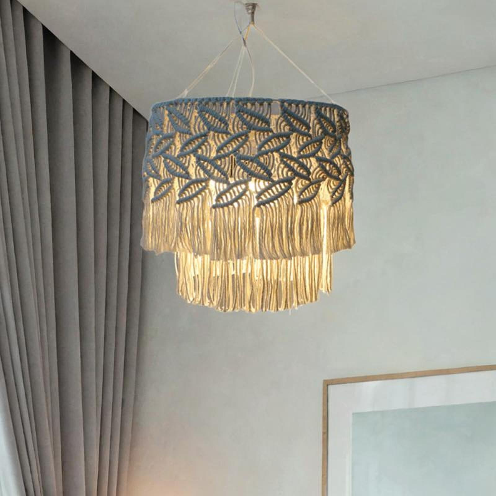 EHJRE Boho Lamp Shade Ceiling Decor Macrame Lamp Shade for Wedding ...