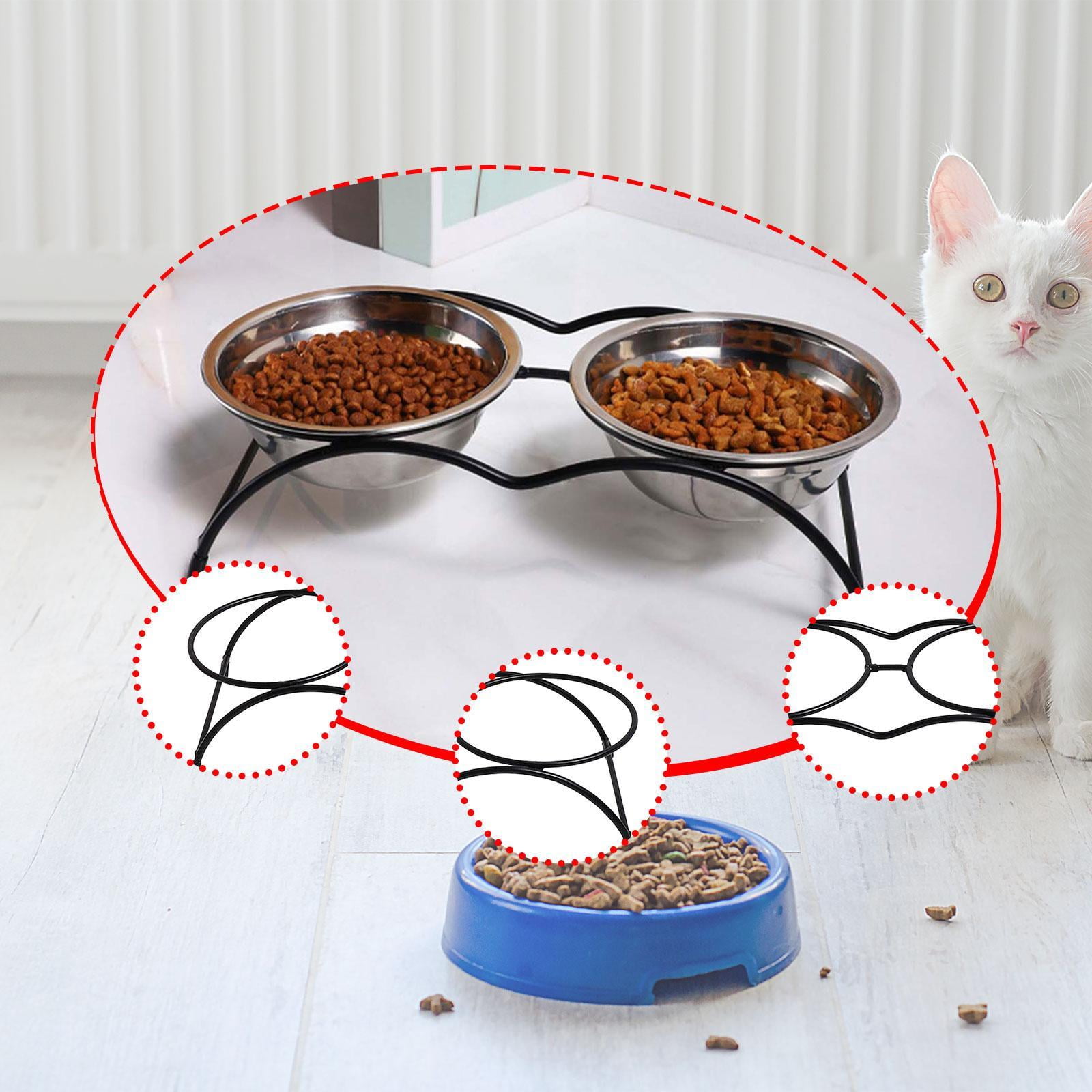 EHJRE Cat Bowls Stand Cat Bowl Holder Raised High Performance, Iron ...