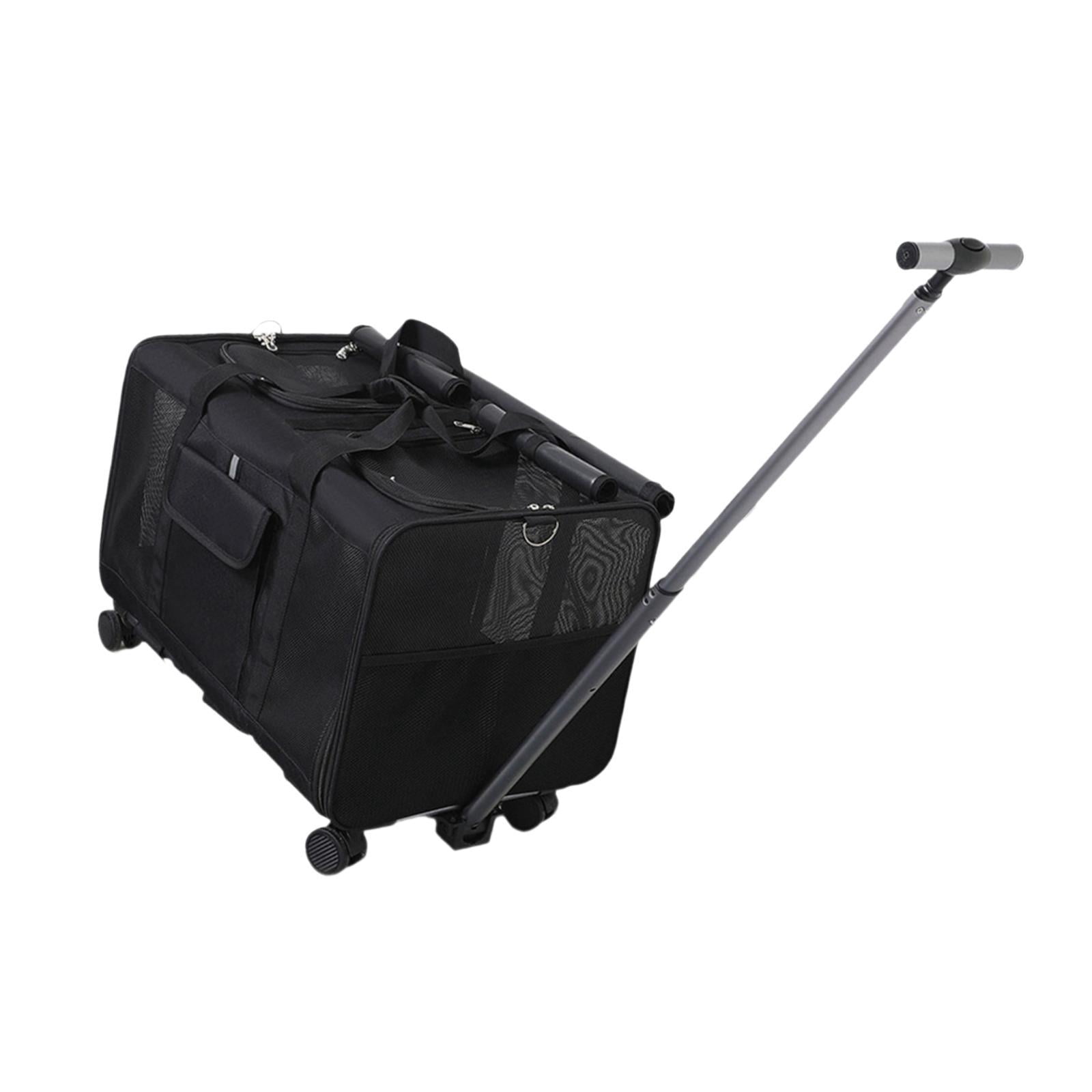EHJRE Cat Carrier with Wheels, Pet Travel Bag for 2 Small Cats,Rolling ...