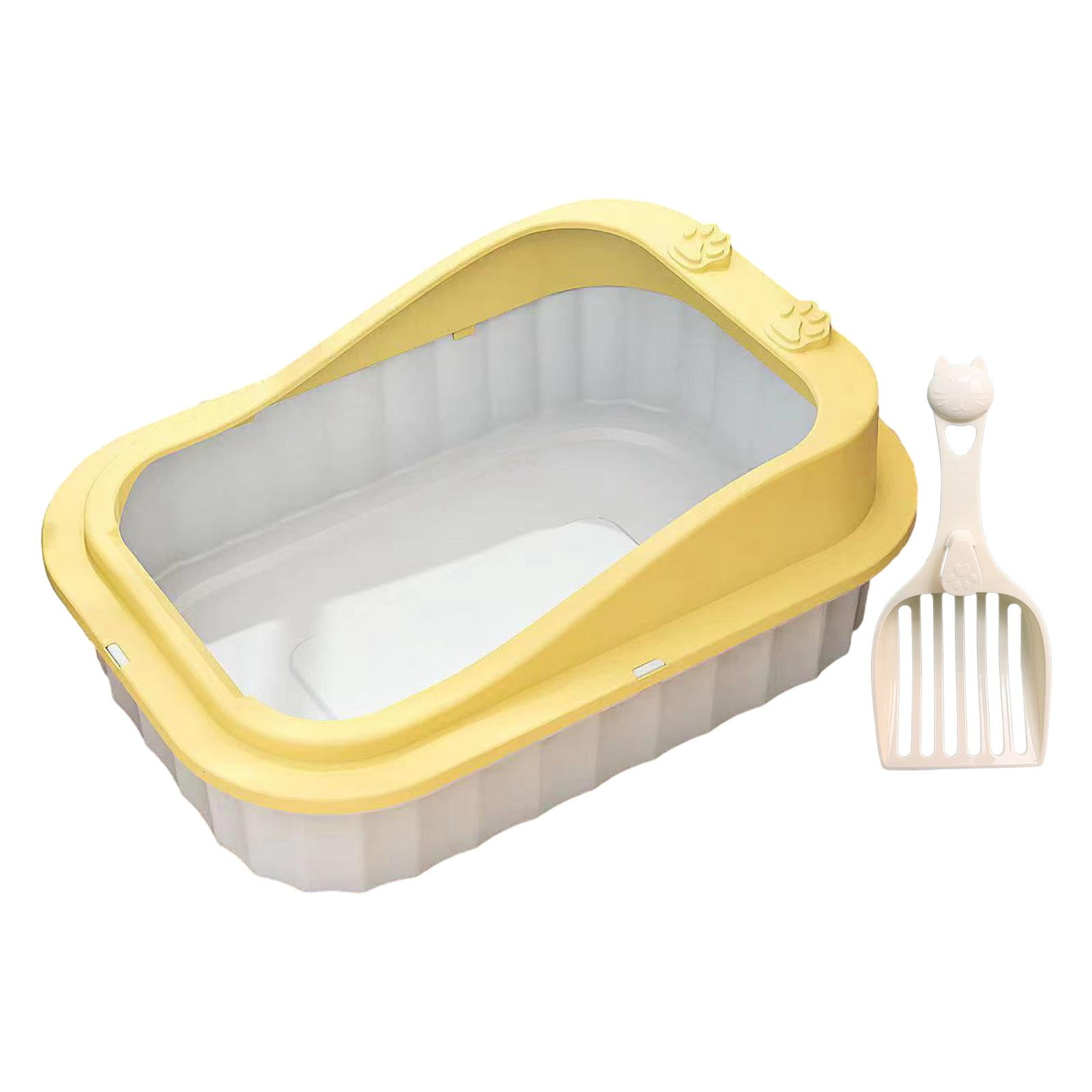 EHJRE Cat Litter Tray Open Top Cat Litter Tray Portable Cat Litter ...