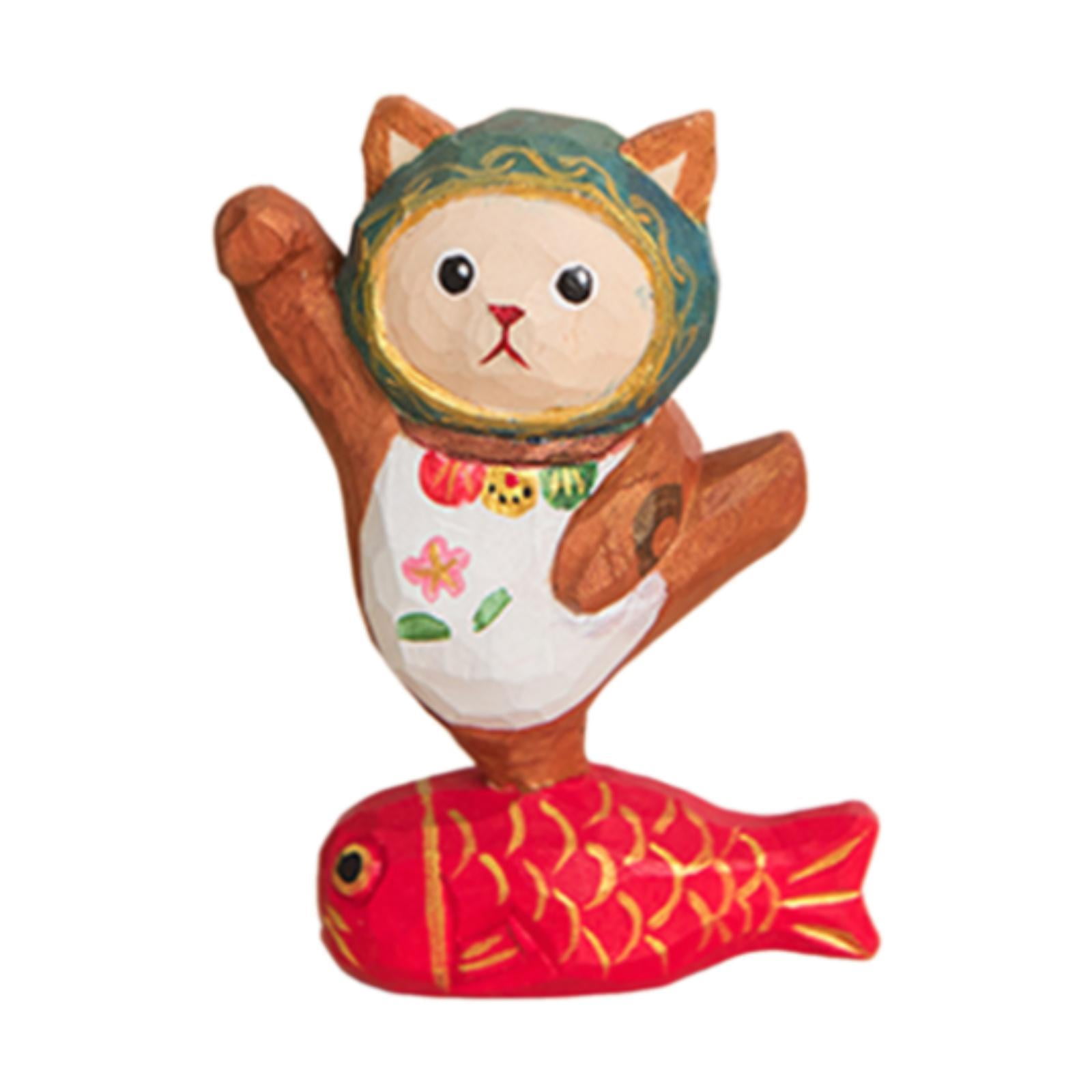 EHJRE Cat and Statue Animal Figurine Collection Tabletop Centerpiece ...