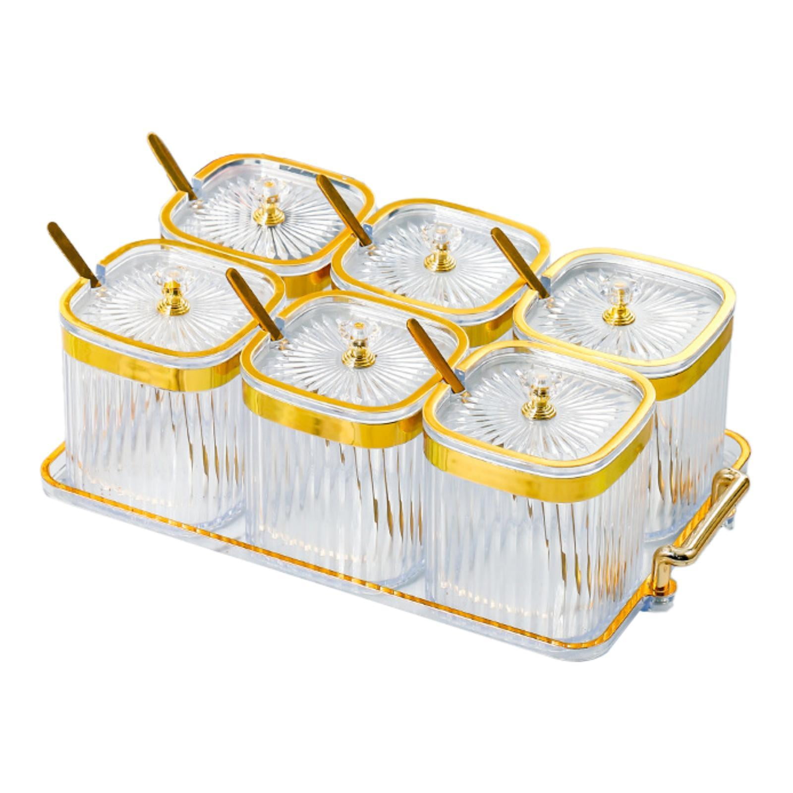 EHJRE Condiment Box Condiment Canisters Sturdy Seasoning Jar and Sugar ...
