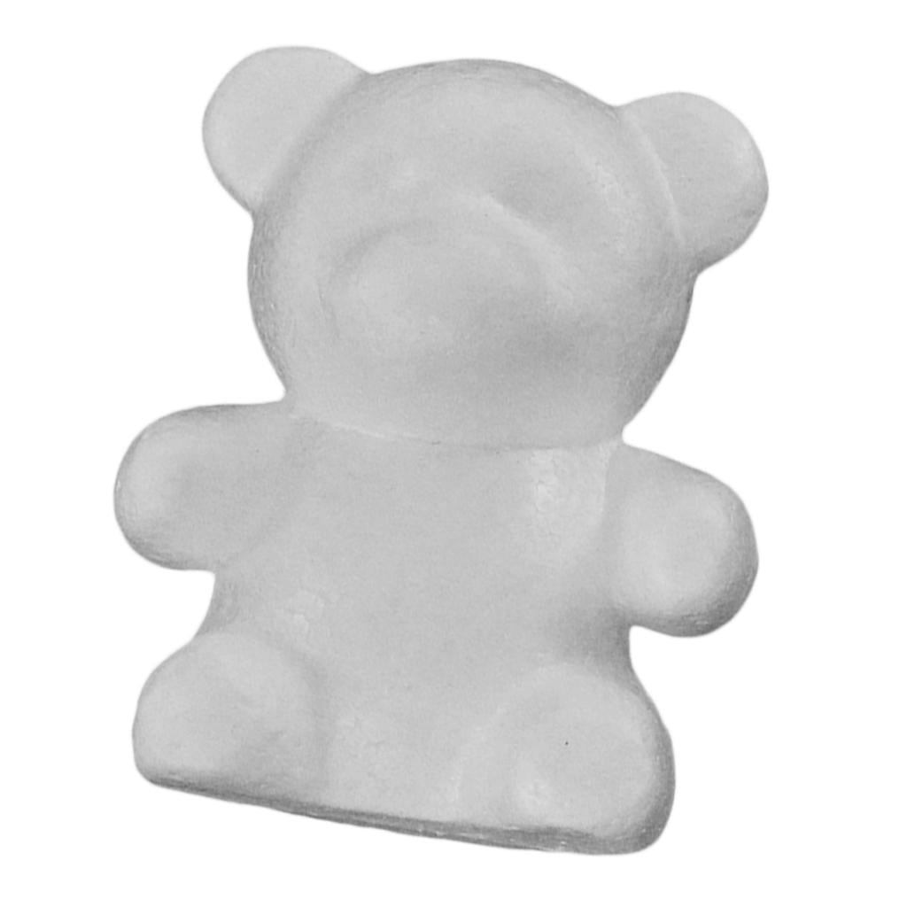 EHJRE Crafts Foam Bear Modeling White 3D Polystyrene Foam Animal Shapes ...