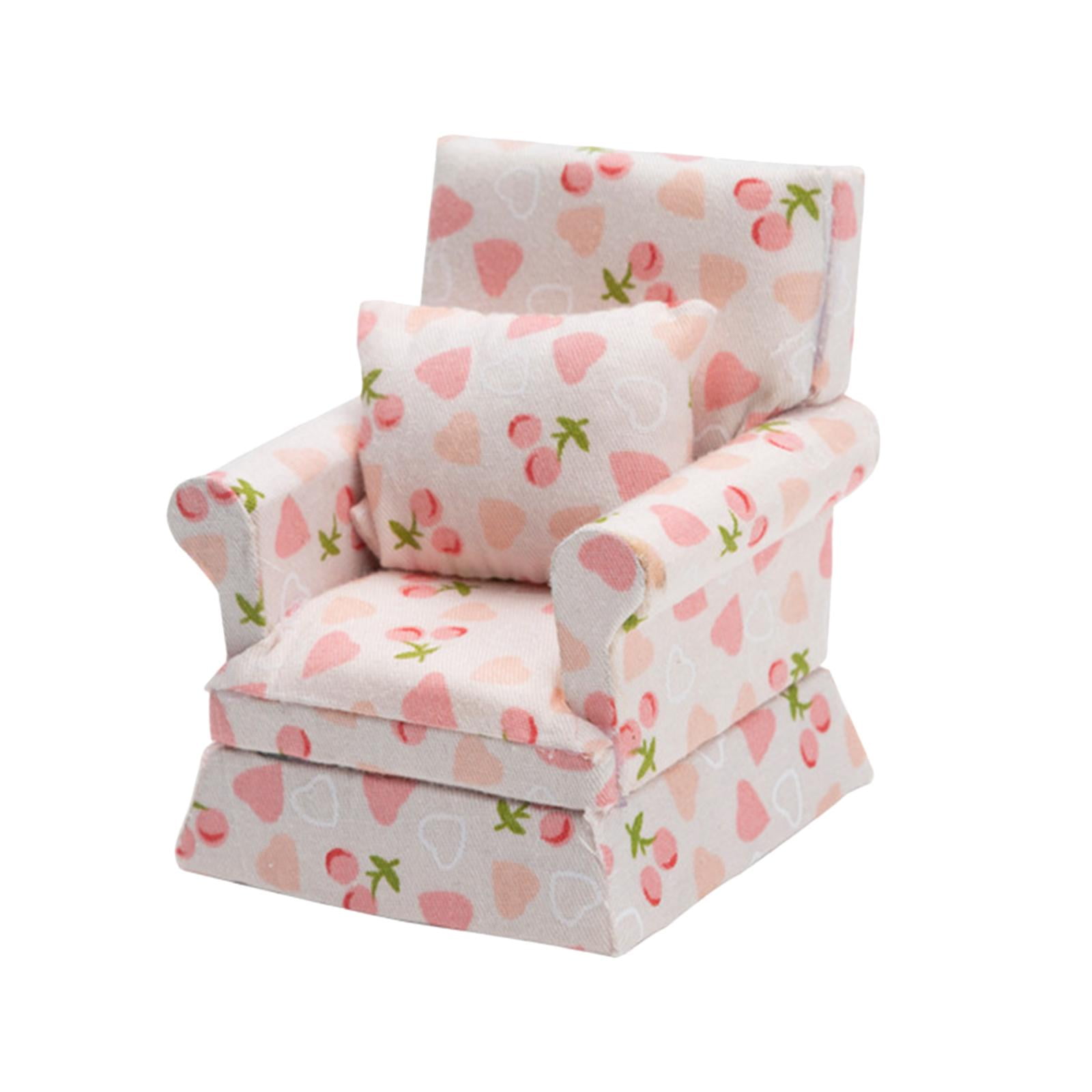 EHJRE Dollhouse Couch 1/12 Scale Accessories Ornament Birthday Gift ...