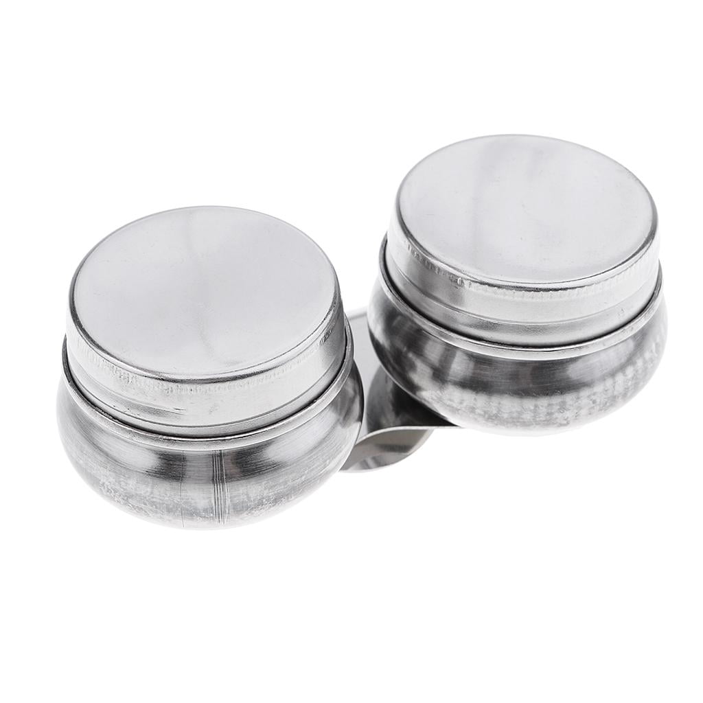 EHJRE Double Stainless Steel Round Dipper Palette Clip Container for ...