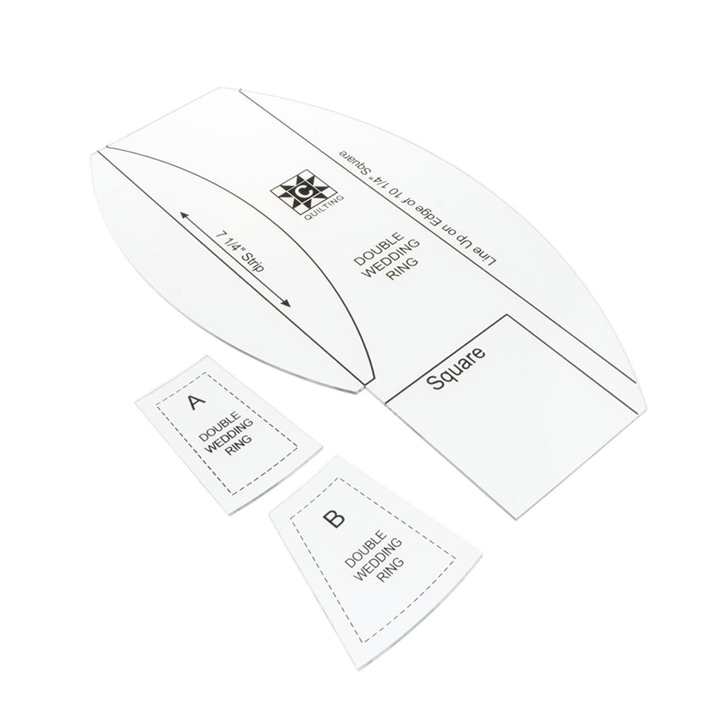EHJRE Double Wedding Quilting Ruler Acrylic Ruler Set Cutting Drawing ...