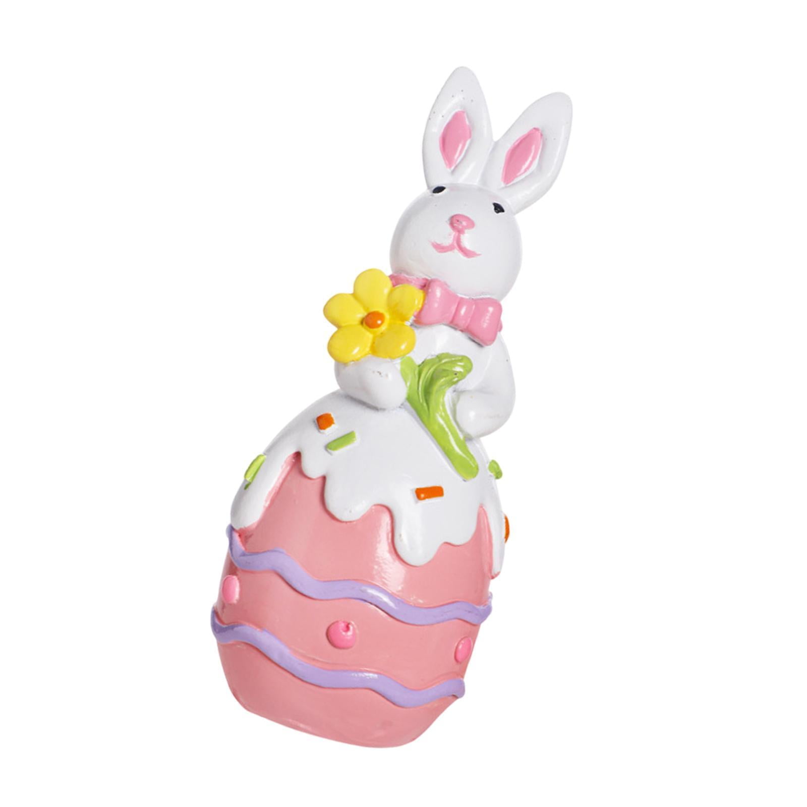 EHJRE Easter Bunny Statue Artwork Sculpture for Desktop Indoor ...