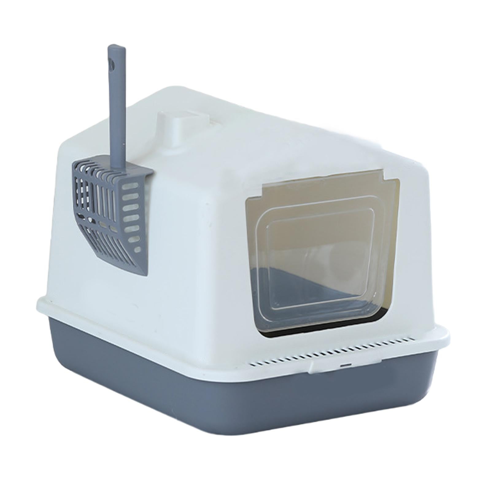 EHJRE Enclosed Cat Litter Tray Kitty Litter Pan Reusable with Door for ...