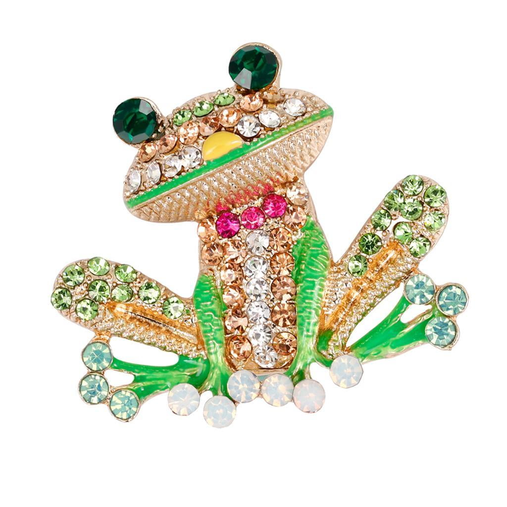 EHJRE Fancy Frog Brooch Wedding Bouquet Accessory Enamel Crystal Pin ...