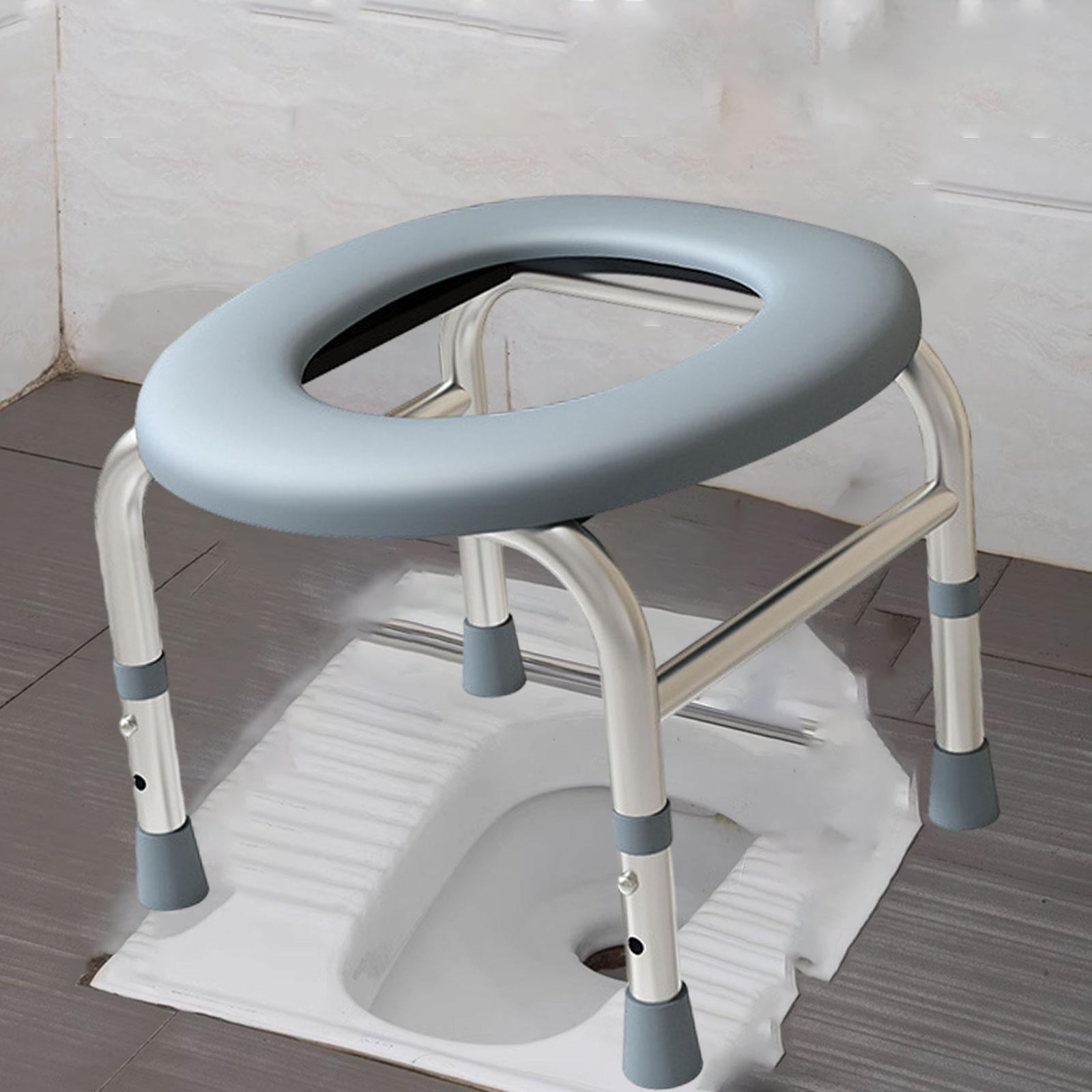 EHJRE Foldable Toilet Seat Seniors Squatting Toilet Stool Chair Heavy ...