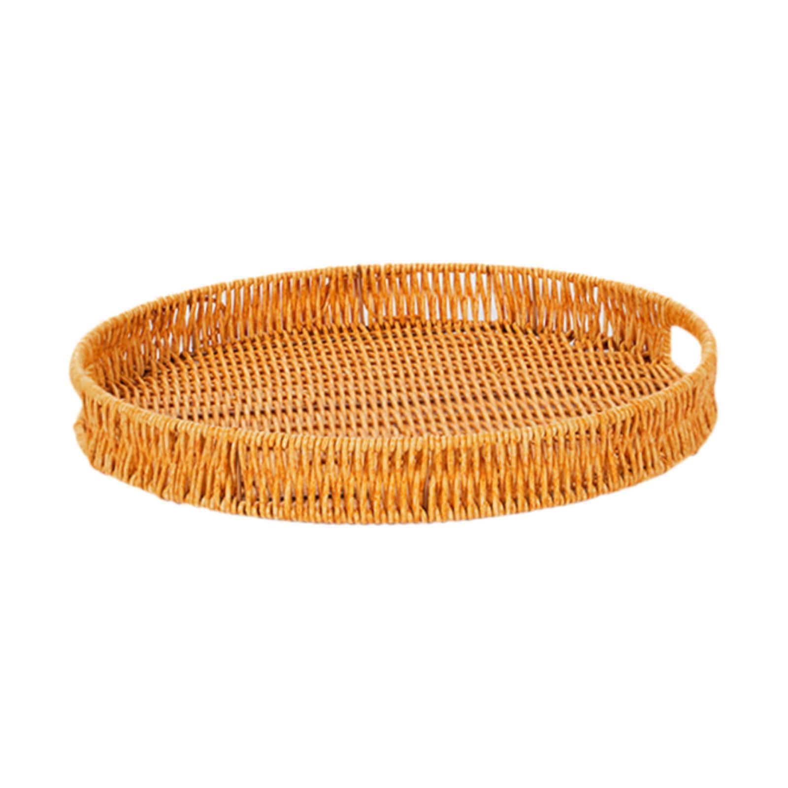 EHJRE Imitation Rattan Bread Basket Bread Serving Basket for Cabinets ...