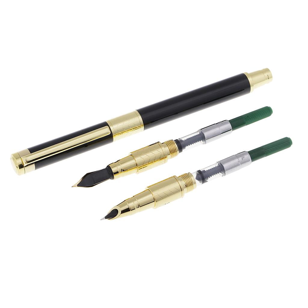 EHJRE Ink Pen Business Replaceable Refills Ballpoint Pen Golden Clip ...
