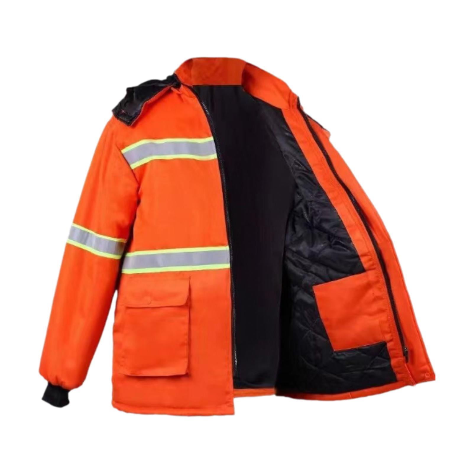 EHJRE Jacket High Visibility Removable Hood Multi Pockets Construction ...