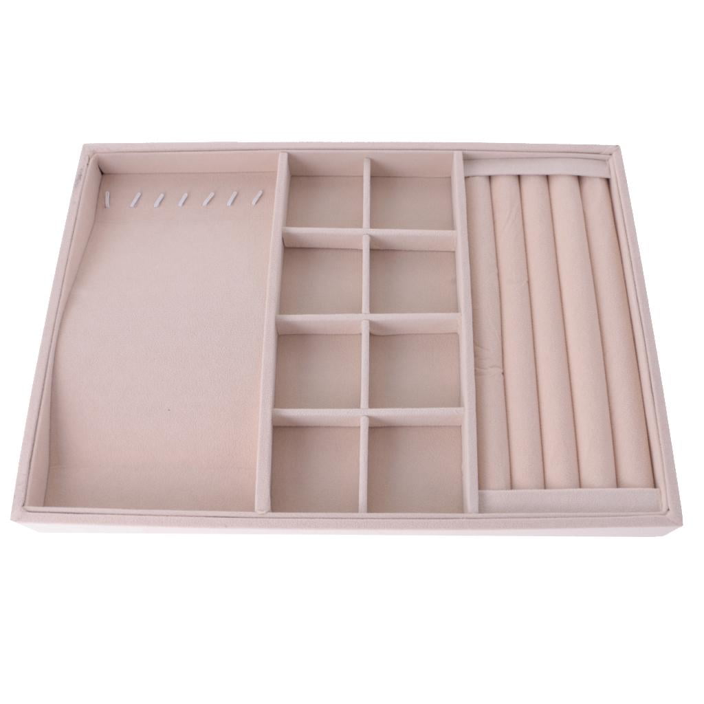 EHJRE Jewelry Display Organizer Storage Box Tray Display Case Three ...