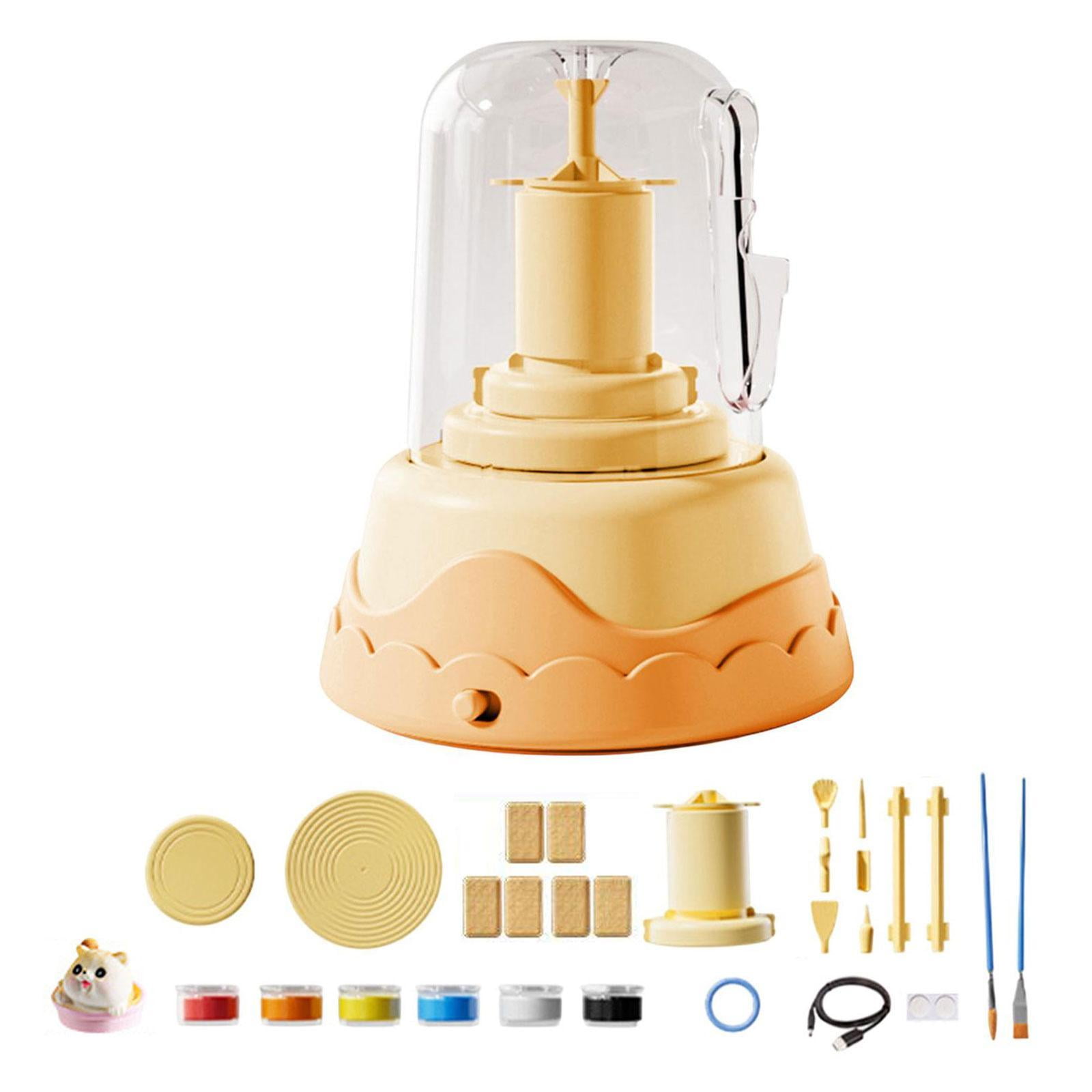 EHJRE Kids Electric Pottery Wheel Set Craft Making Kit Diy Creative ...