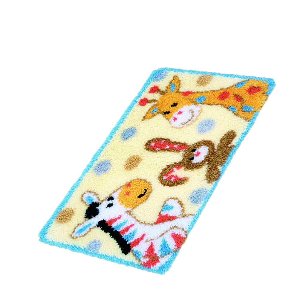 EHJRE Latch Hook Kit Beginner Animals Zoo Design Latch Hook Kits Set ...
