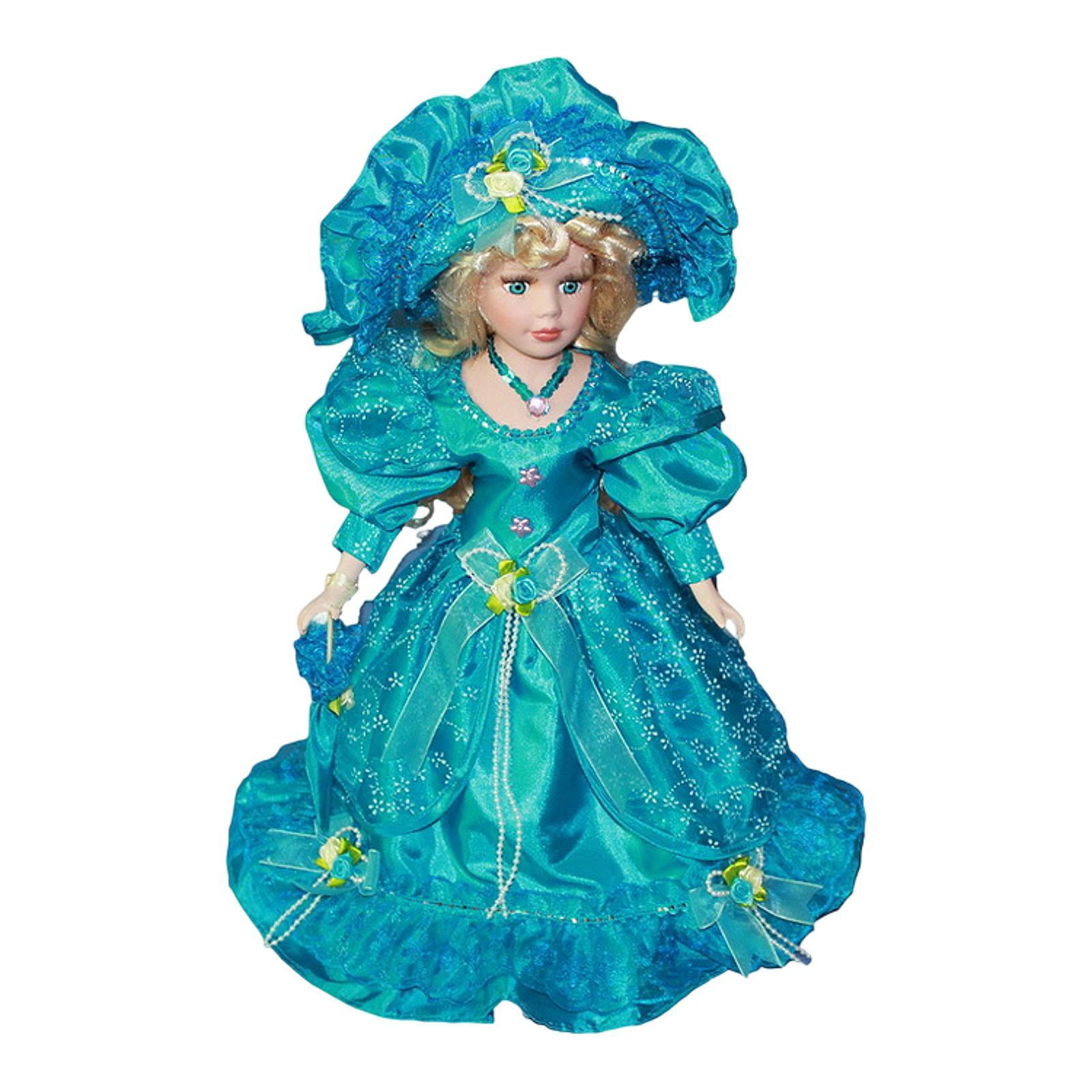 EHJRE Miniature Porcelain Figure Standing Doll with Costume 40cm ...