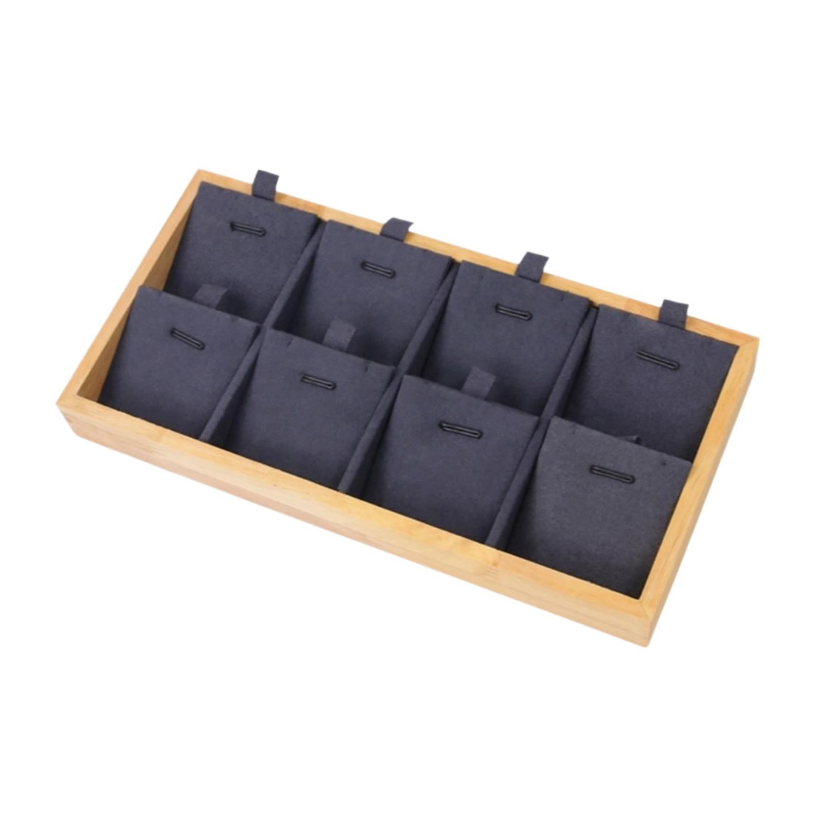 EHJRE Necklace Pendant Tray Showcase Display Tray 8 Grids Necklace ...