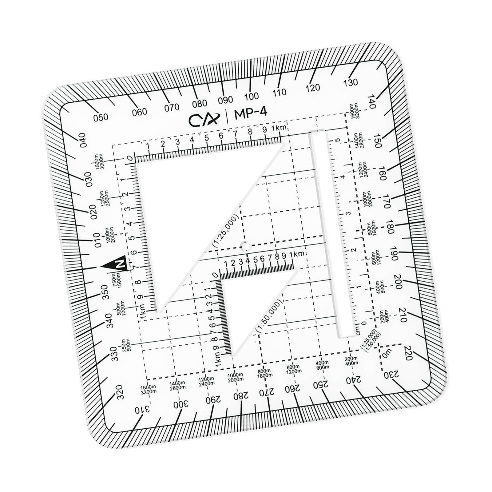 EHJRE Protractor Ruler Geographic Coordinate Ruler for Drawing ...