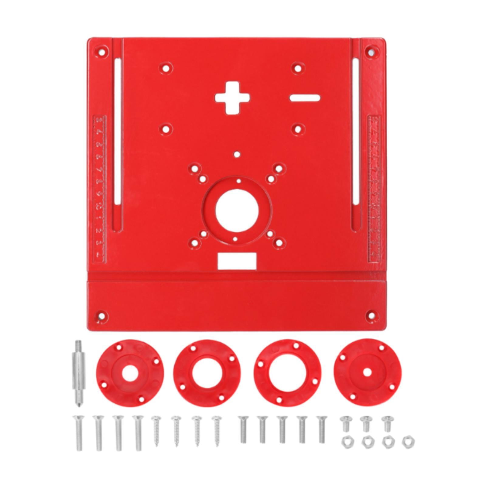 EHJRE Router Table Insert Plate Aluminum 9.6x9.4 Inch with 4 Rings and ...