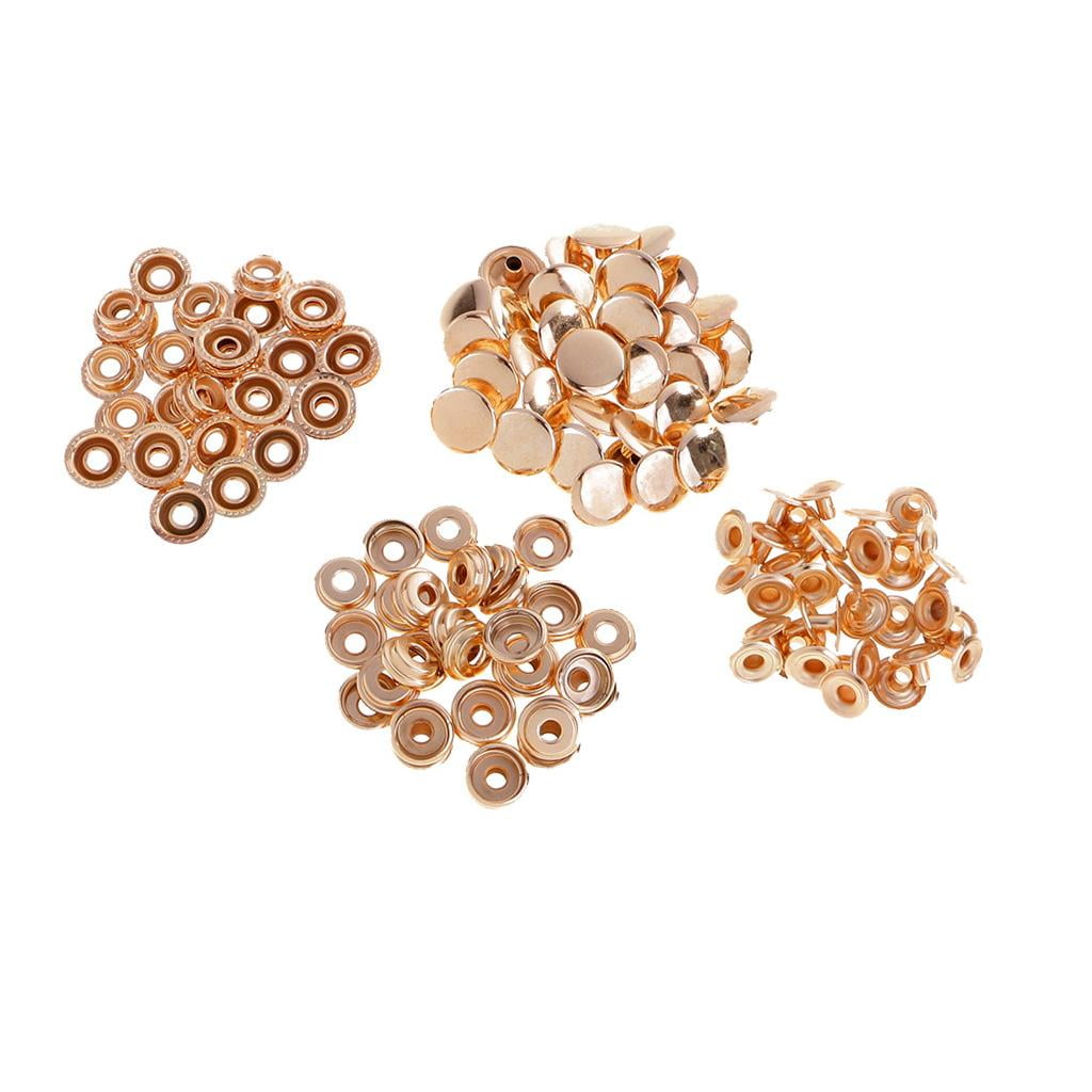 EHJRE Set of 30 Metal Snap Fasteners Press Stud Buttons DIY for Leather ...