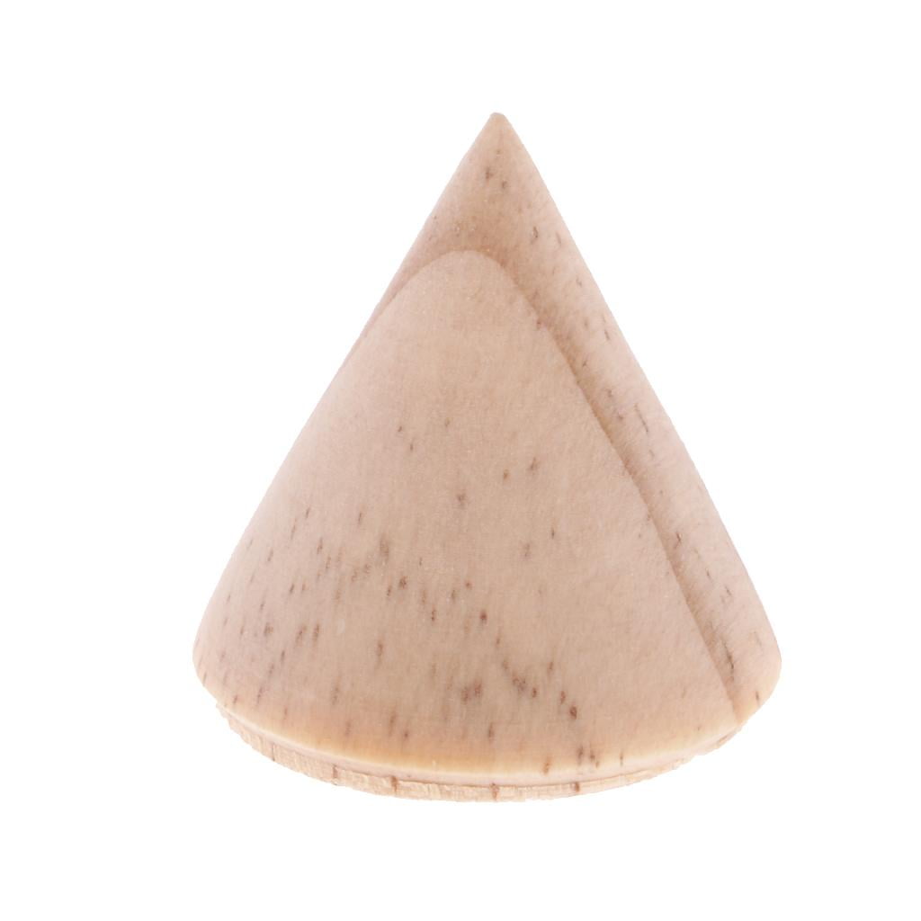EHJRE Small Chinese Cherry Wood Jewelry Display Stand Cone Shape Holder ...