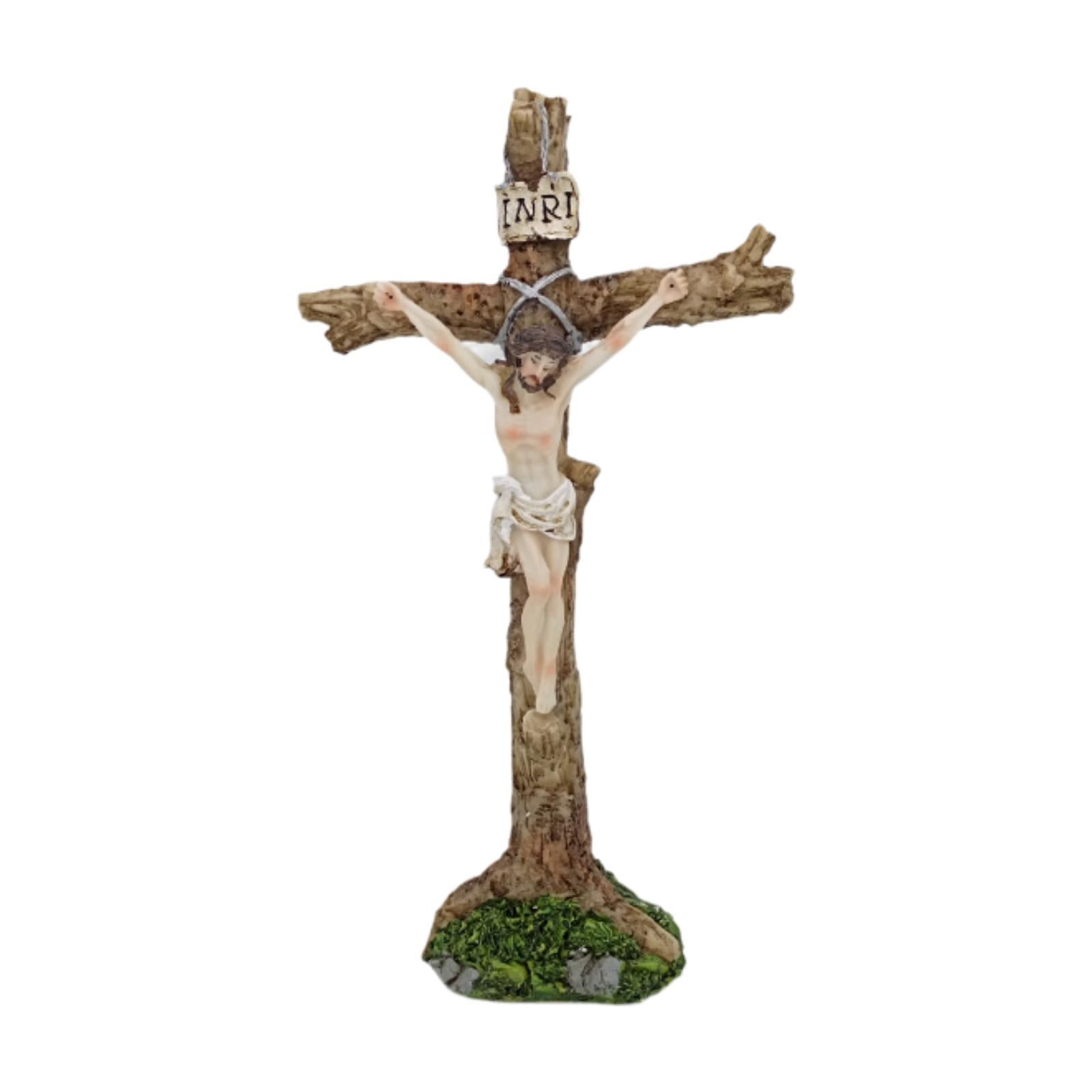 EHJRE Standing Crucifix Sculpture Easter Decor Collection Prayer Jesus ...