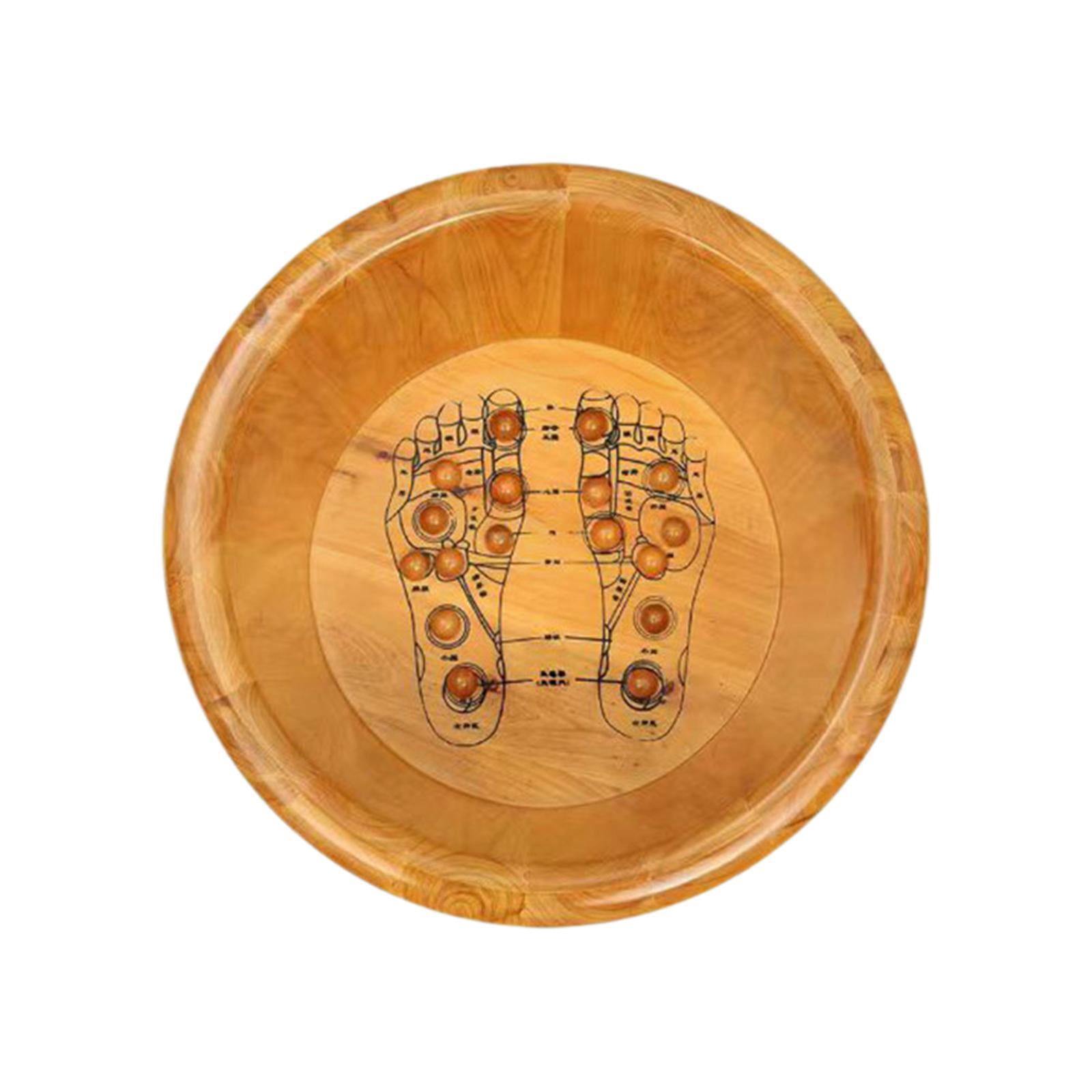 EHJRE Wood Foot Bath Washing Bowl Bucket with Massager Multipurpose ...