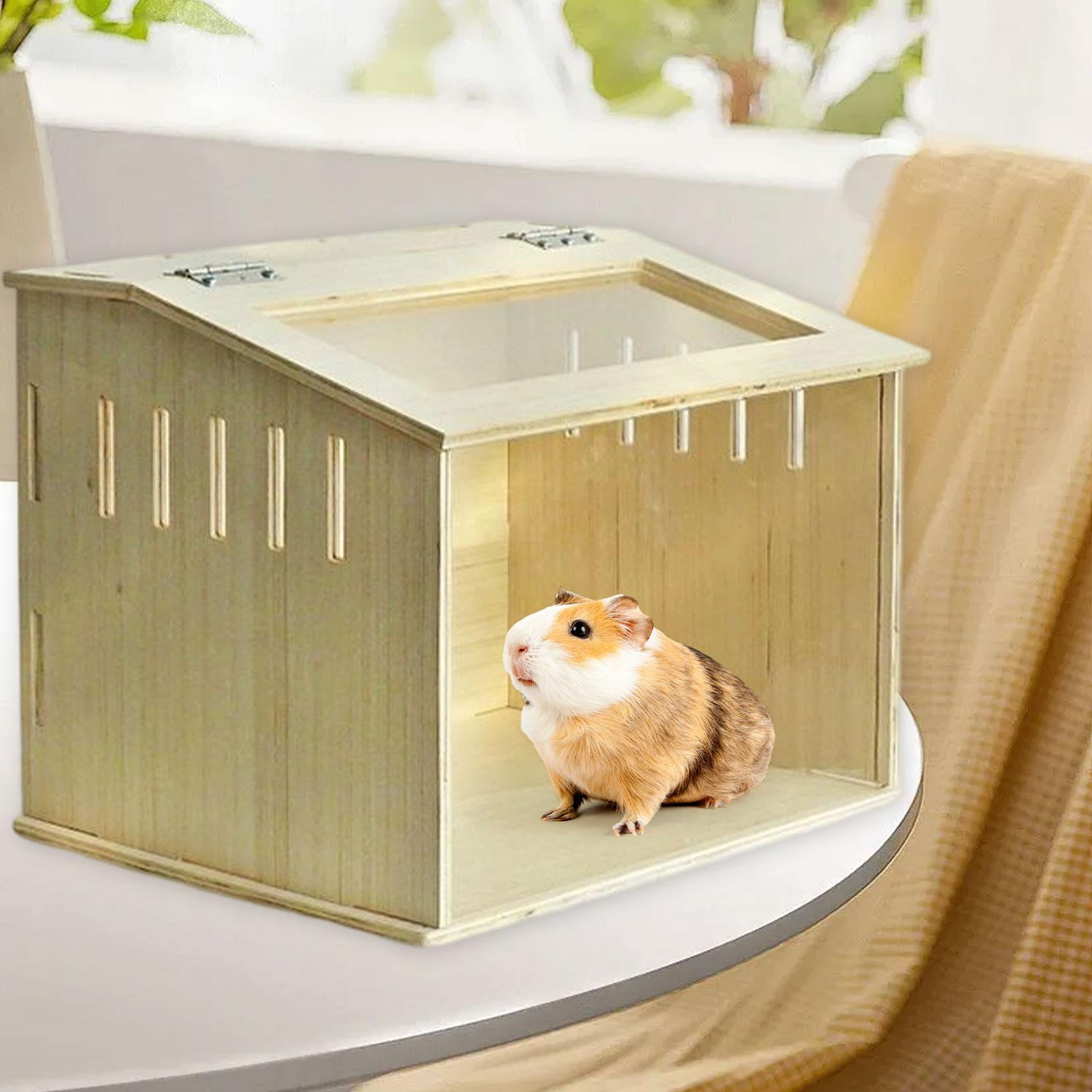 EHJRE Wood Hamster Cage Nesting Box for Chicken for Gerbils Guinea Pig ...