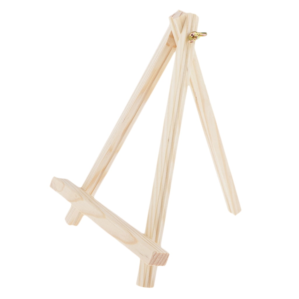EHJRE Wooden Easel 1pcs 9.5'' Tall Tripod Easel Natural Wood Display ...