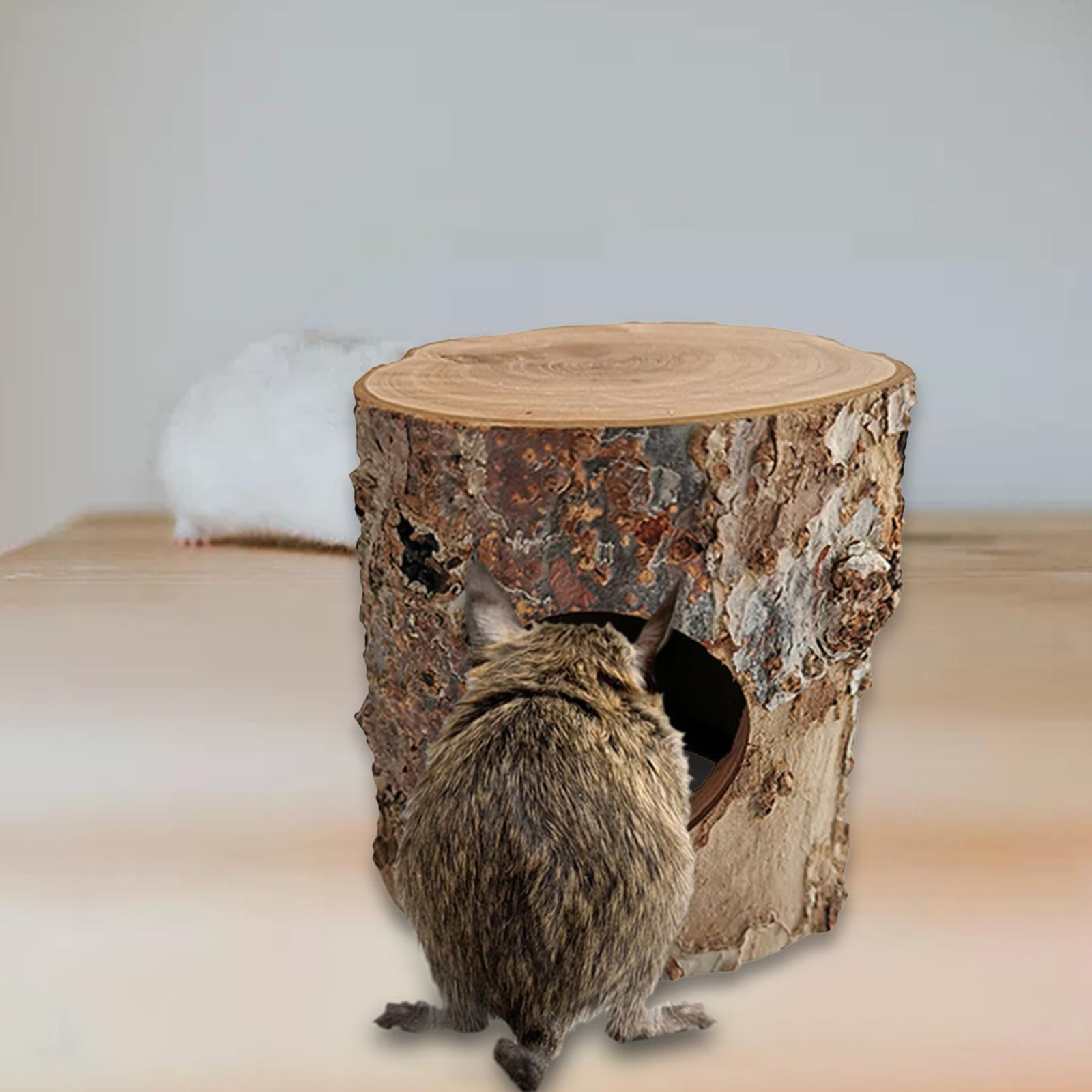 EHJRE Wooden Hamster Tunnel, Small Animal Hideout Exercise Dwarf Mice ...