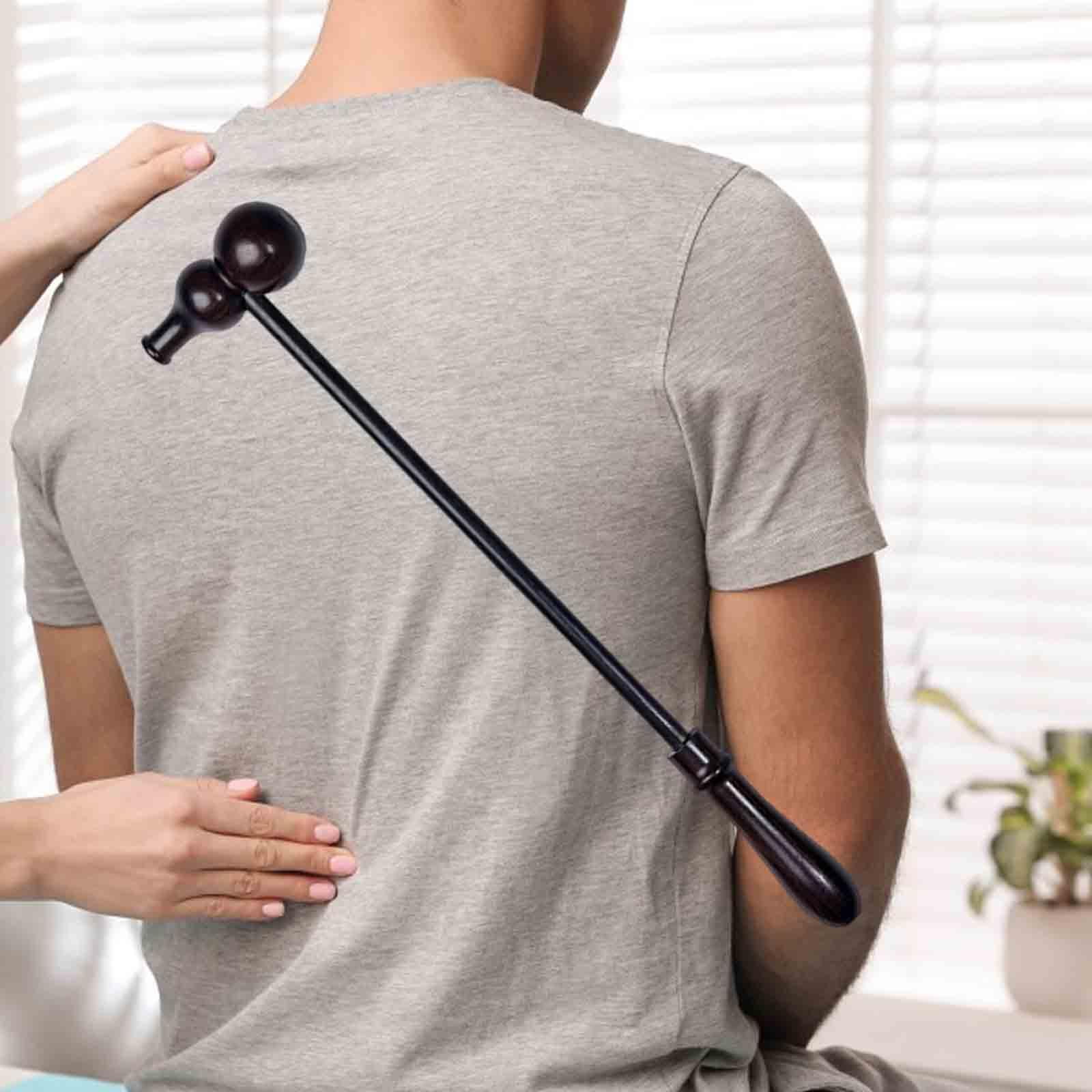 EHJRE Wooden Massage Hammer Back Muscle Stick Double Sided 14.96 ...