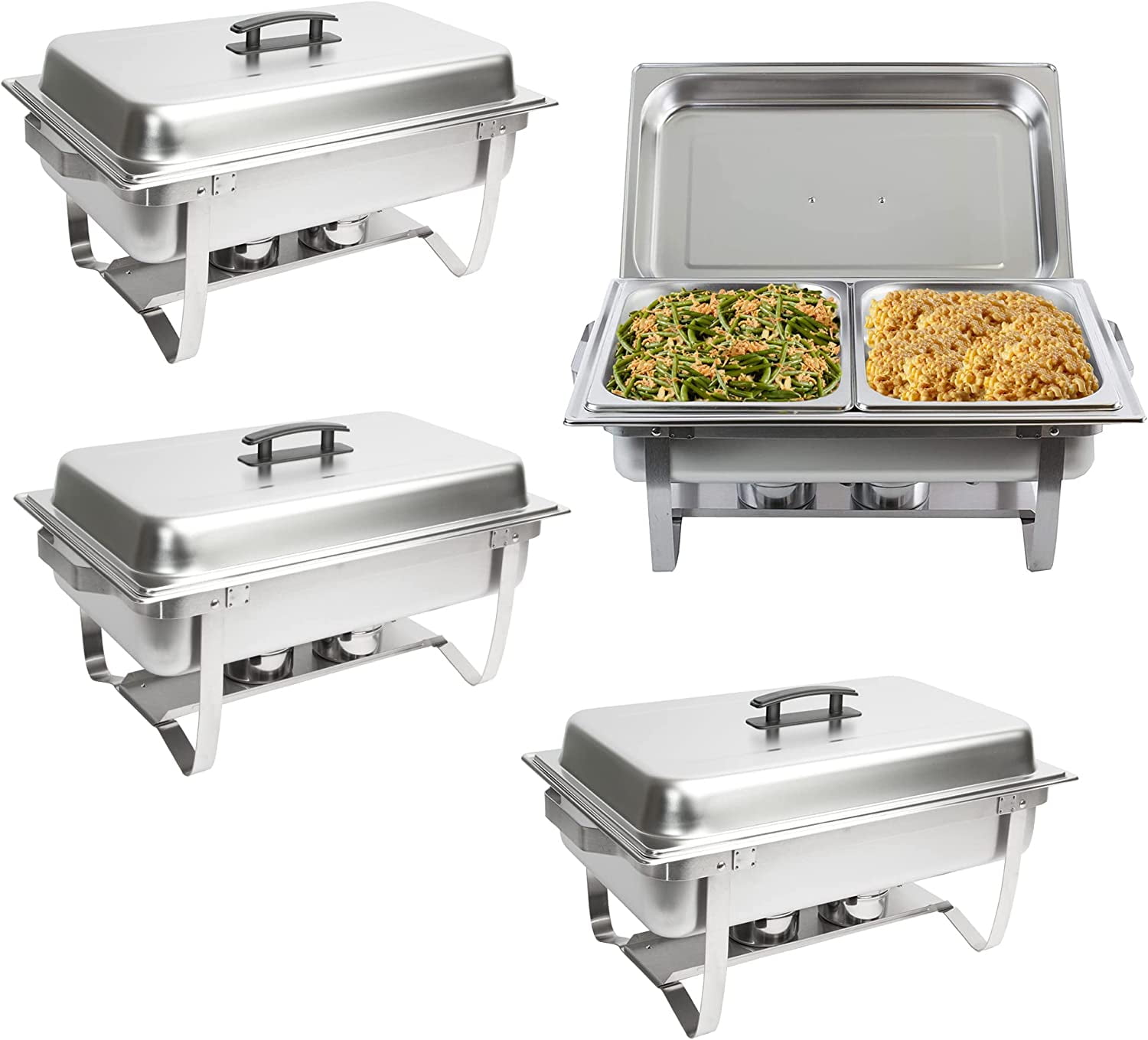 EHOMEA2Z Chafing Dish Buffet Set (4 Pack) Chafers 8QT Buffet Servers ...