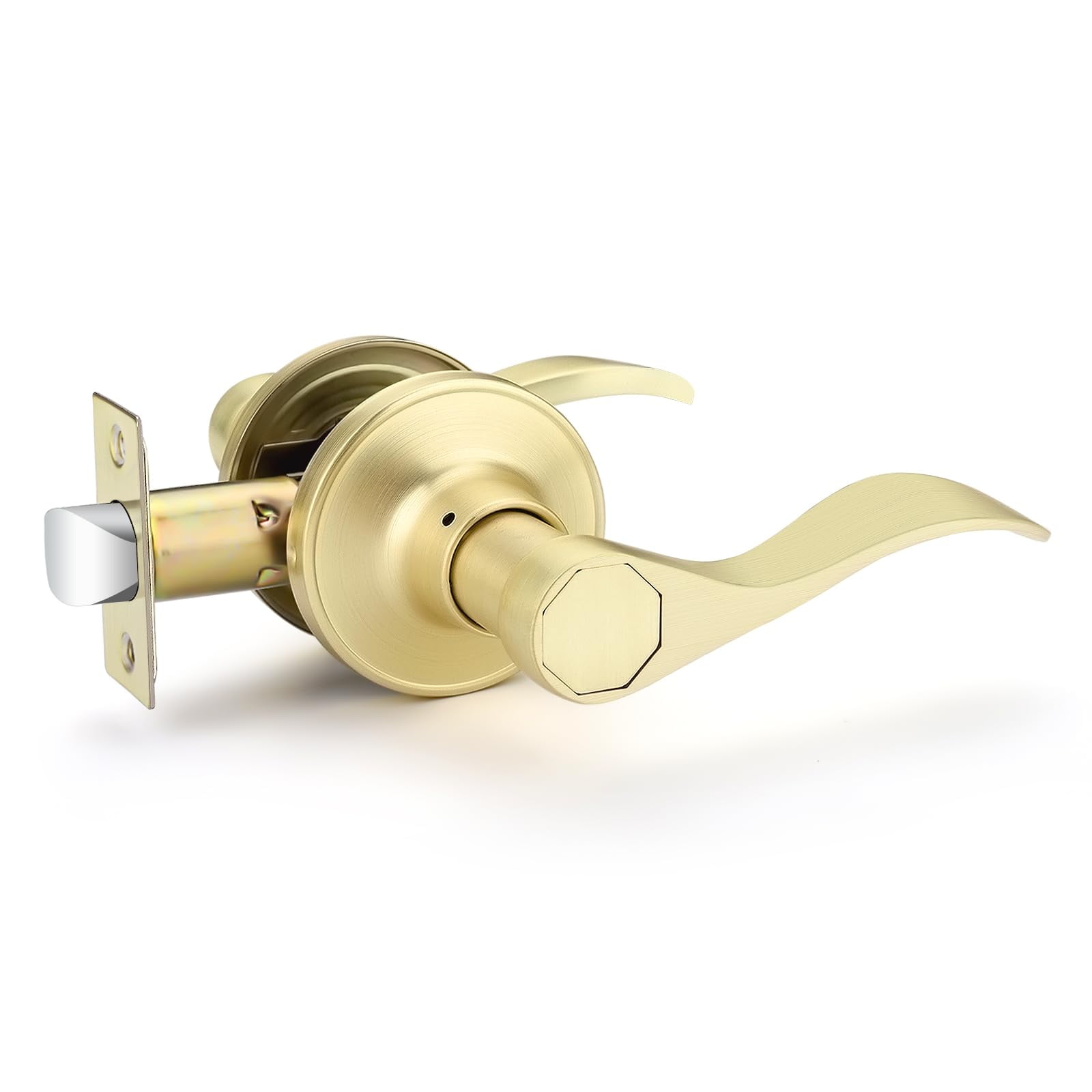 EHOMEWARE 1 Pack Gold Door Levers, Brass Interior Door Handle Passage ...