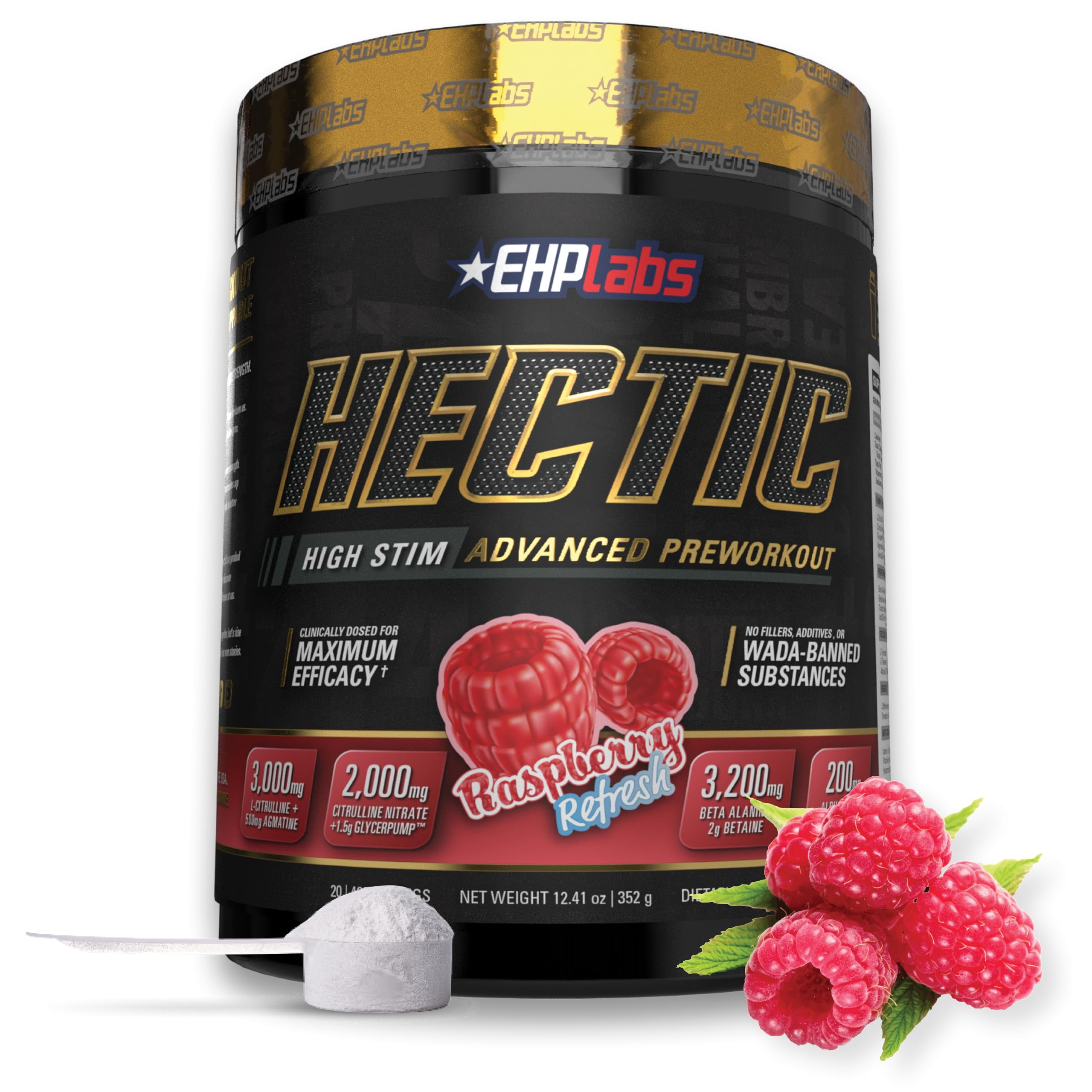 EHP Labs Hectic PreWorkout - High Stim Advanced Pre Workout Powder for ...