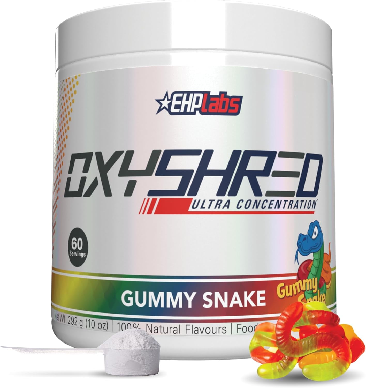 EHPlabs OxyShred Pre-Workout Powder, Gummy Snake Flavor, 60 Servings ...