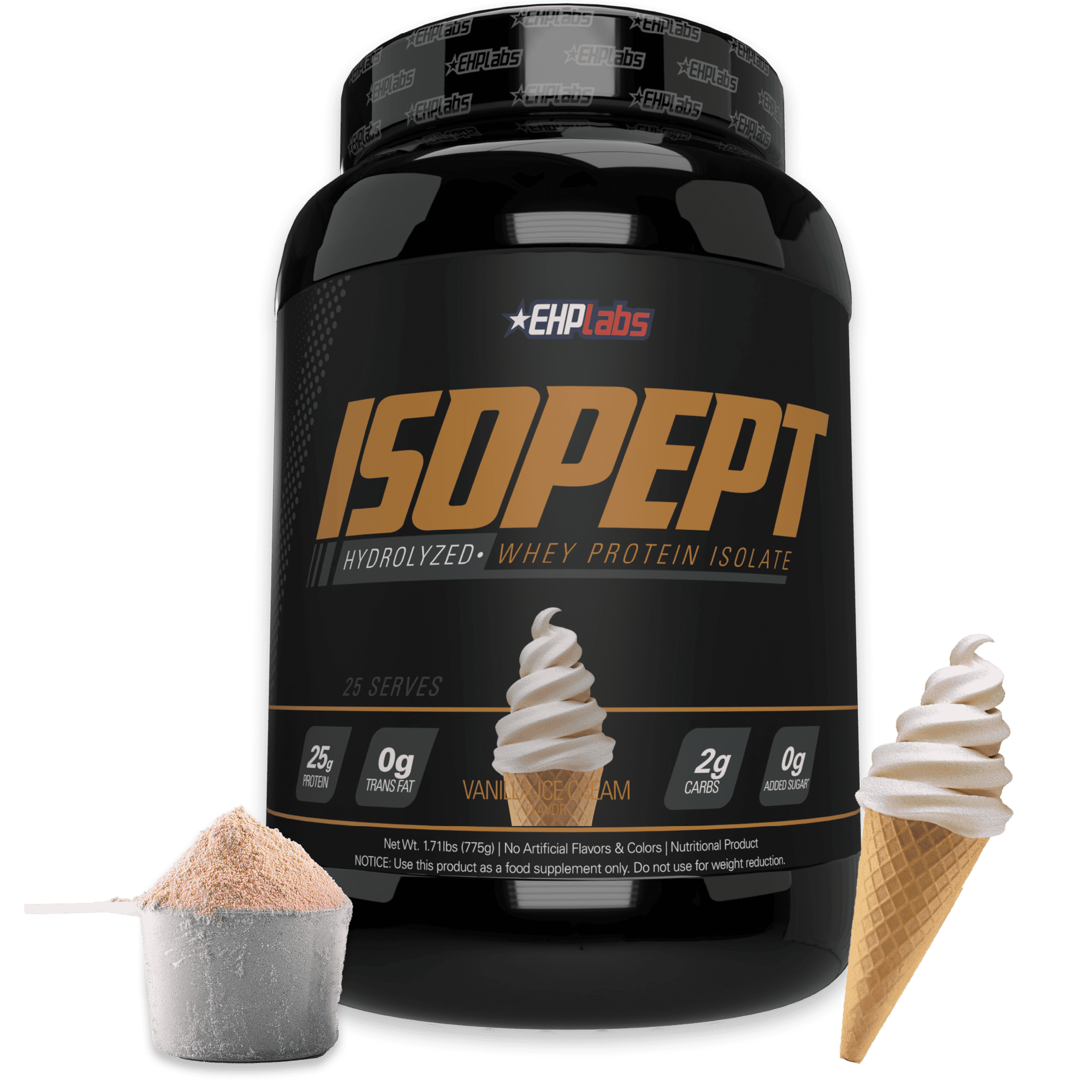 IsoPept Hydrolyzed Whey Protein Powder by EHPlabs - 100% Whey Protein ...