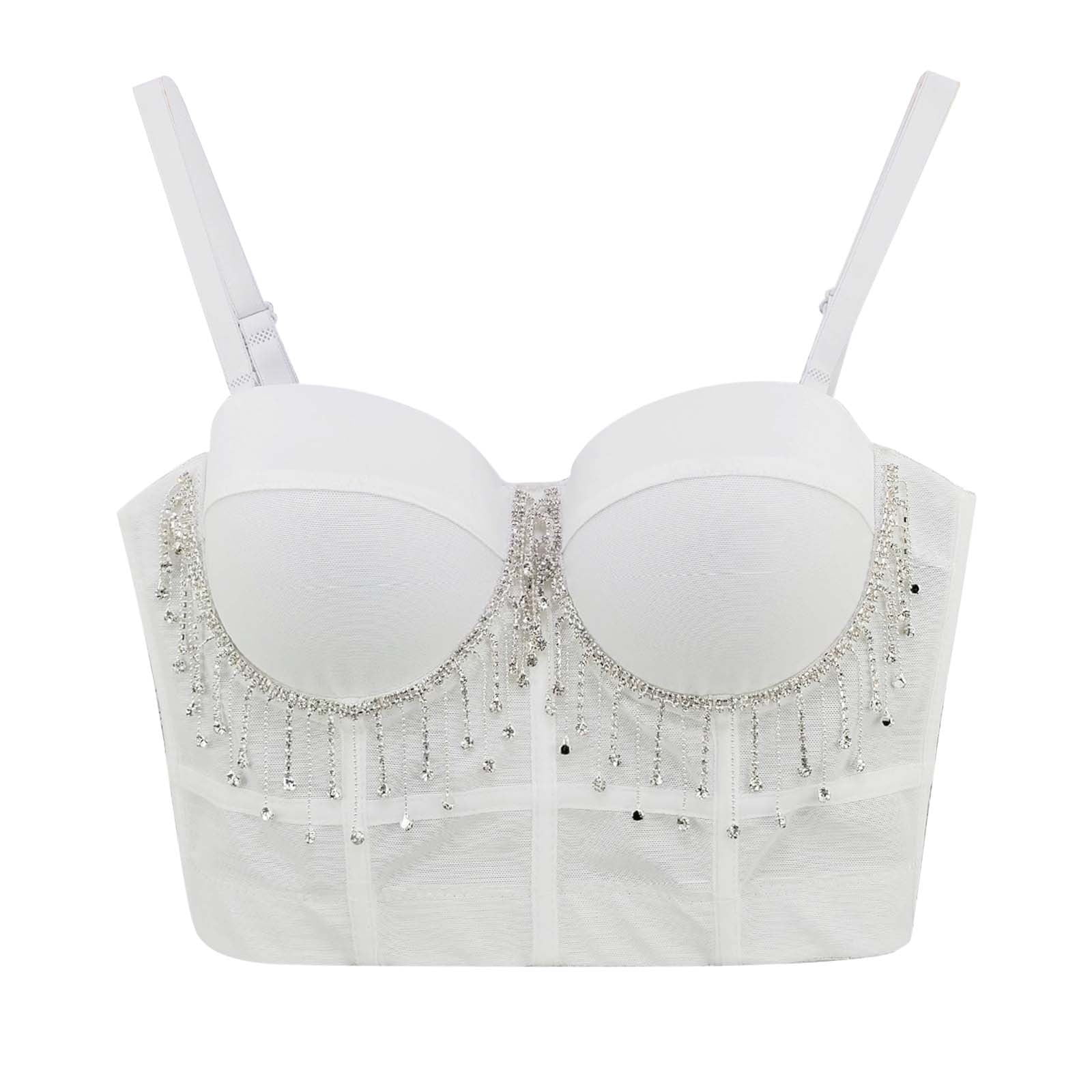 Ehqjnj Basic Tank Tops For Women Built In Bra Sexy Deep V With Encrusted Shape And Shape Sexy