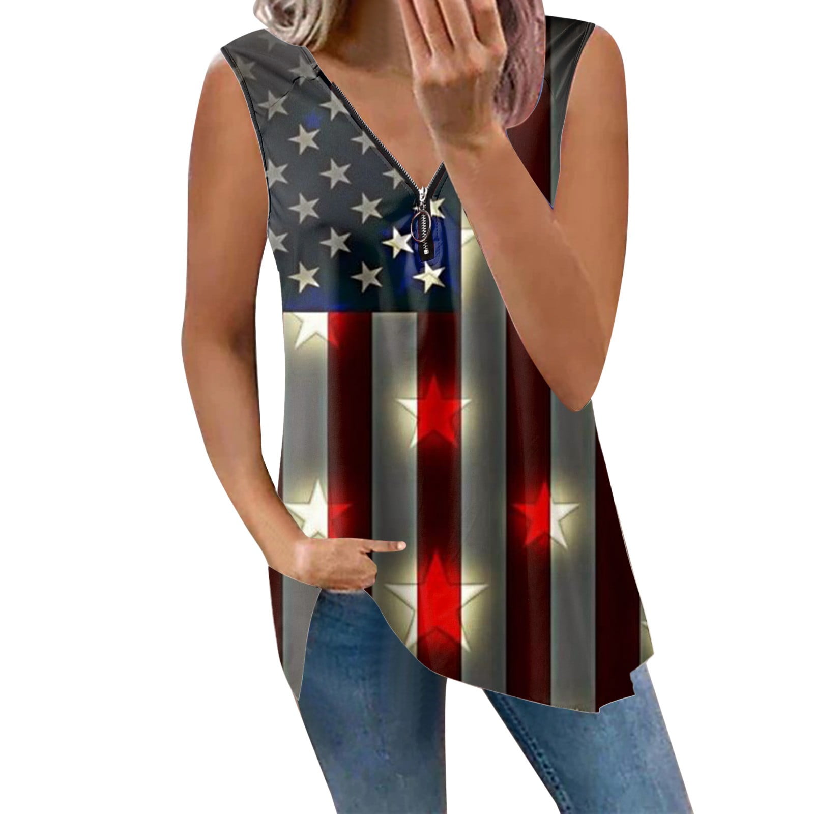 Ehqjnj Female I Identify As A Patriot T Shirt Ladies Fourth Of July