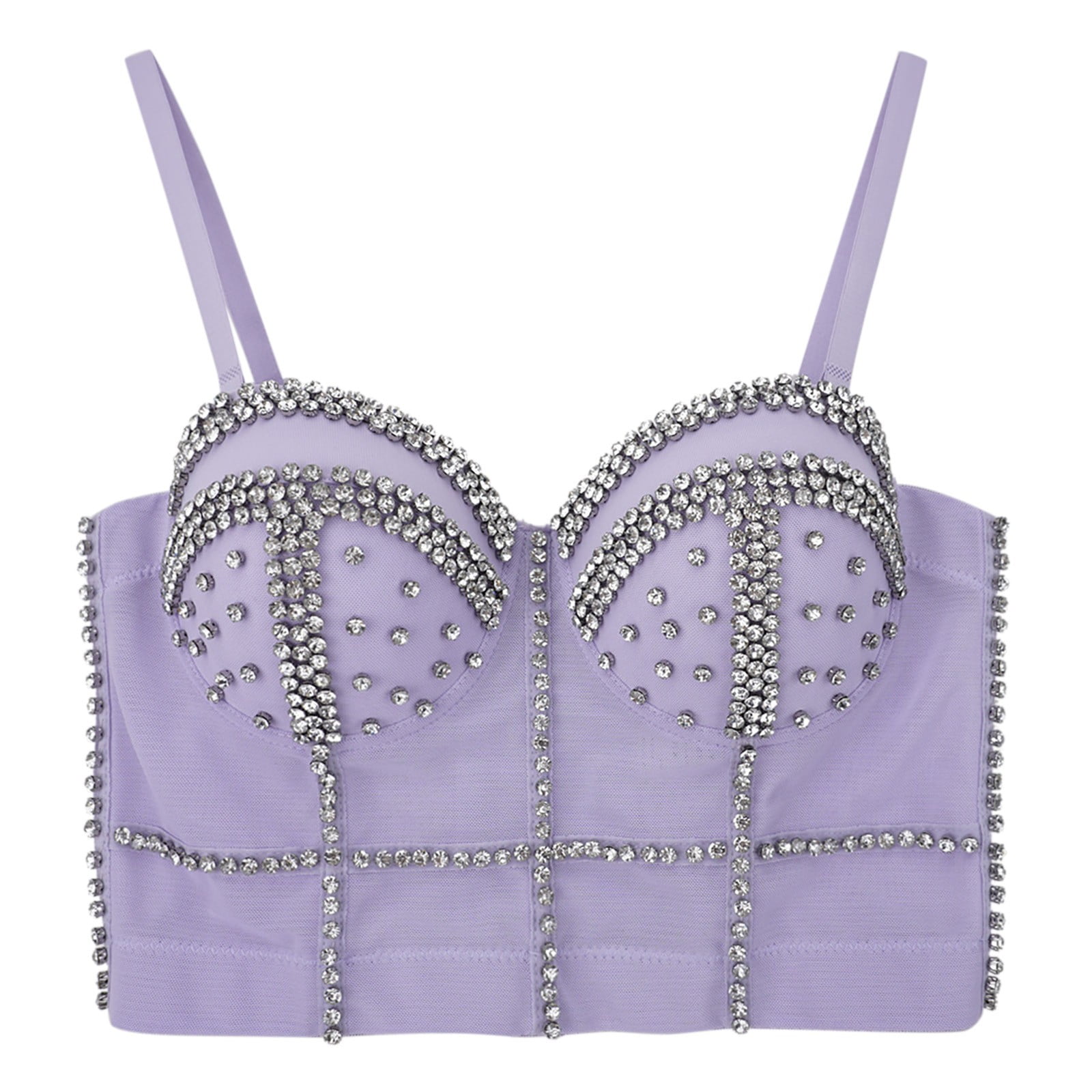 Ehqjnj Female Plus Size Shapewear Tank Top With Built In Bra Deep V Bow With Diamond Encrusted