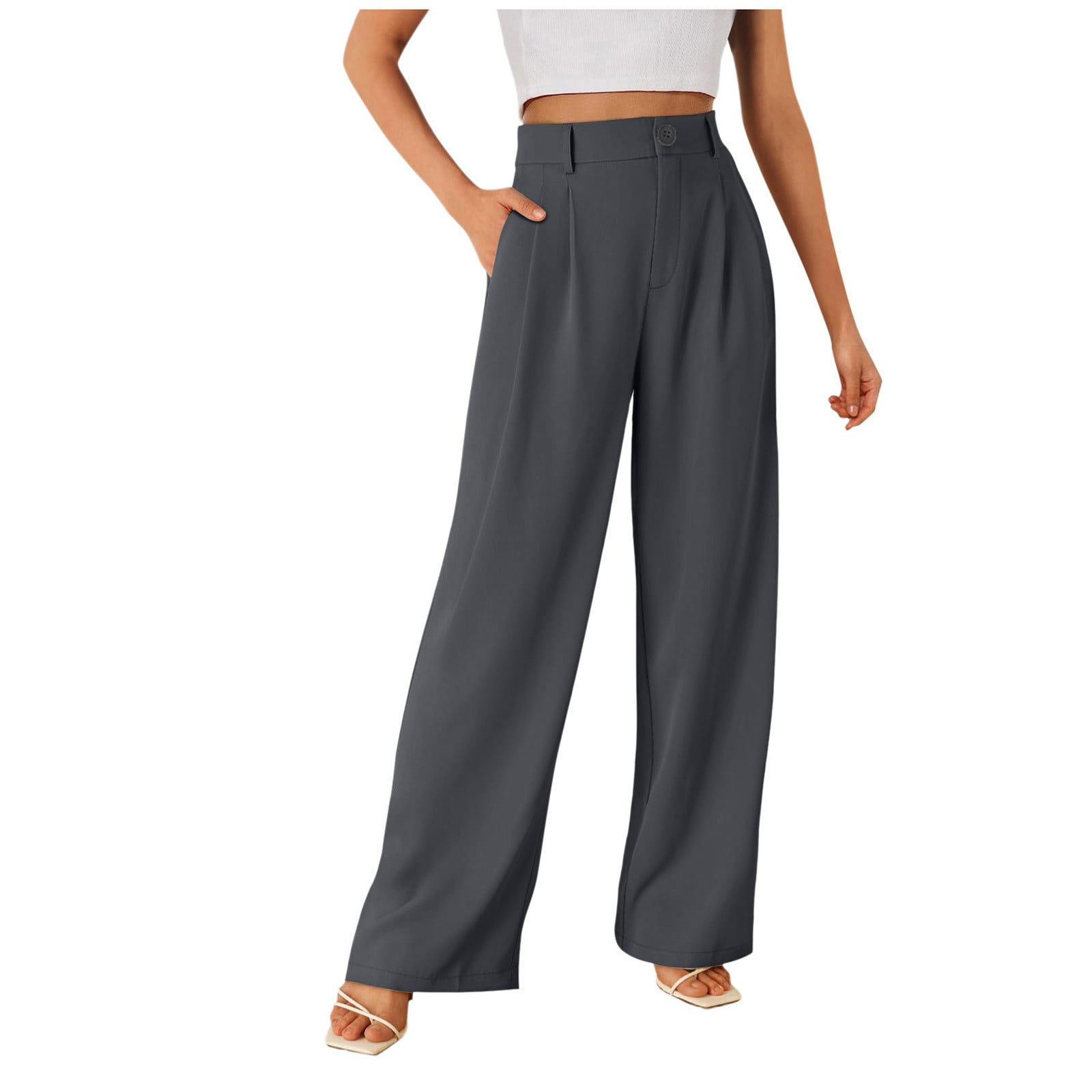EHQJNJ Female Sweat Pants for Women Womens Wide Leg Dress Pants High ...
