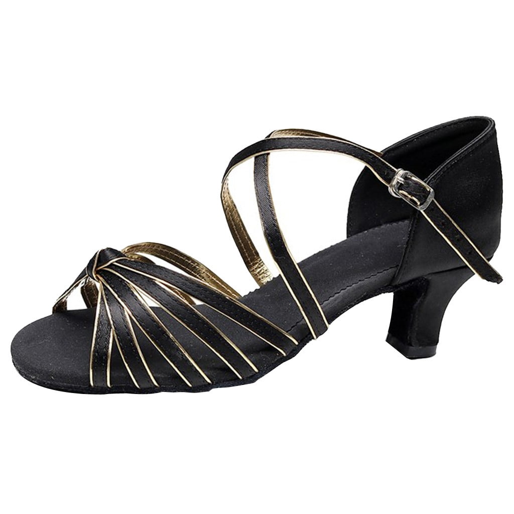 EHQJNJ Female Womens High Heels Low Women's Rumba Waltz Prom Ballroom ...