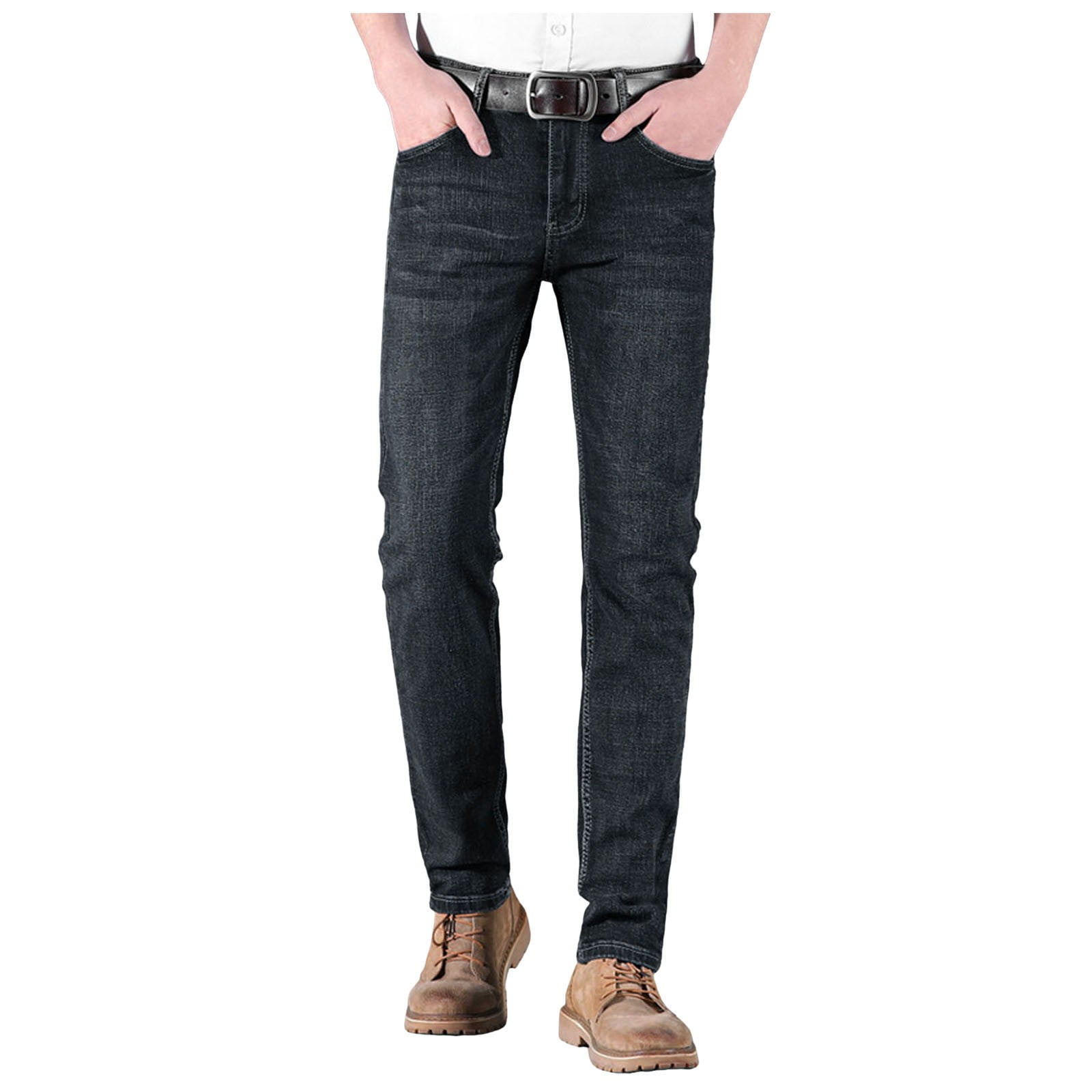 EHQJNJ Flared Jeans Mens Jeans Slim Casual Loose Straight Stretch Long ...