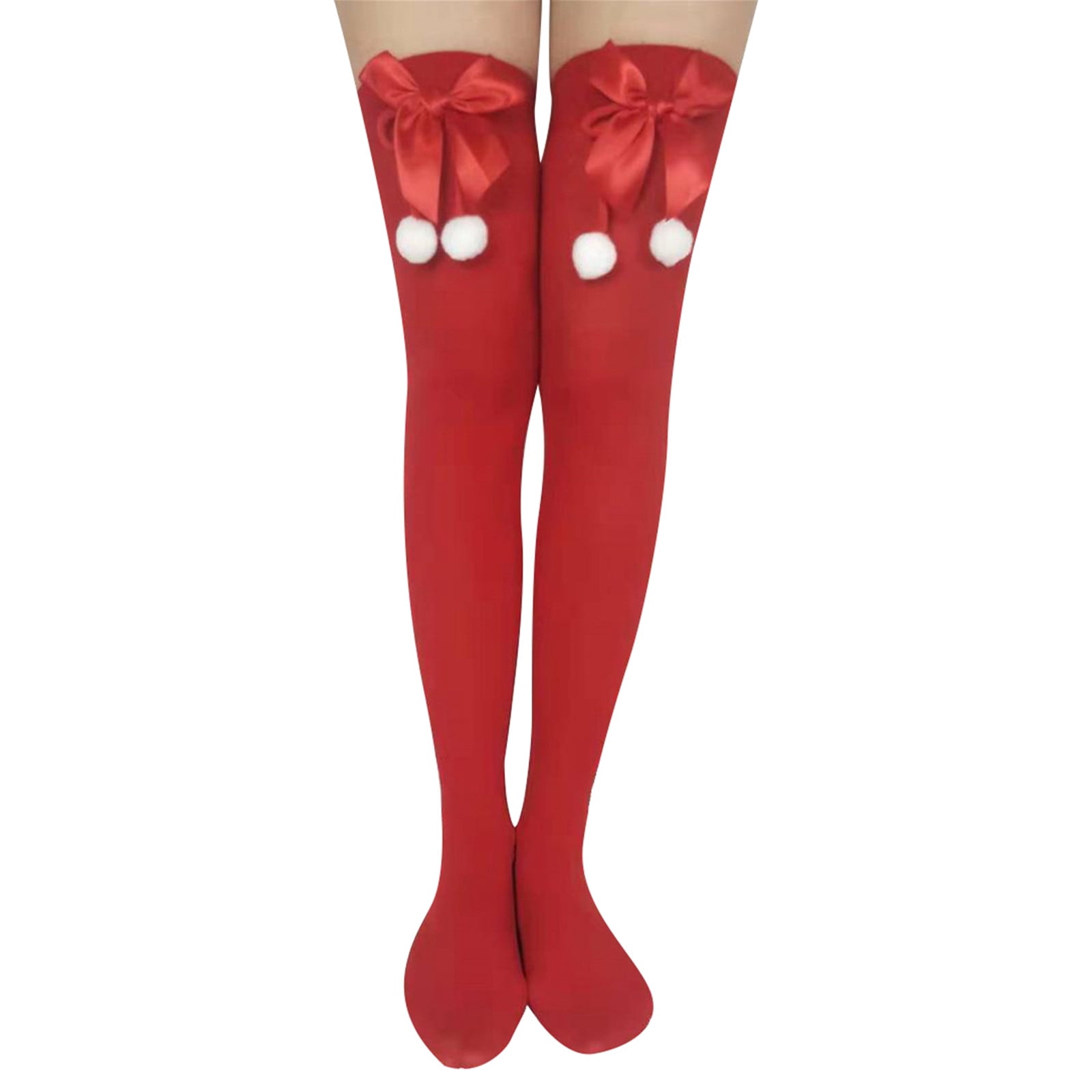 Ehqjnj Knee High Stockings Reinforced Toe Plus Size Christmas Over The