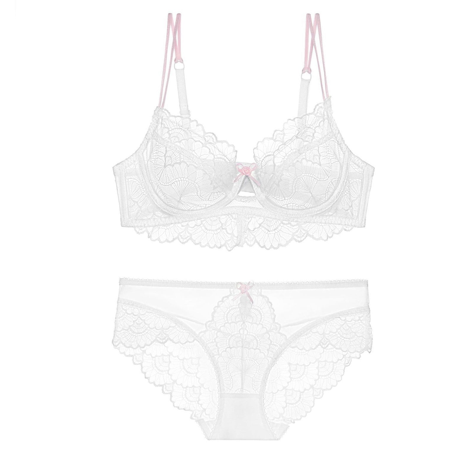 Ehqjnj Lace Bra And Panty Set Womens Ultra Thin Comfortable Breathable